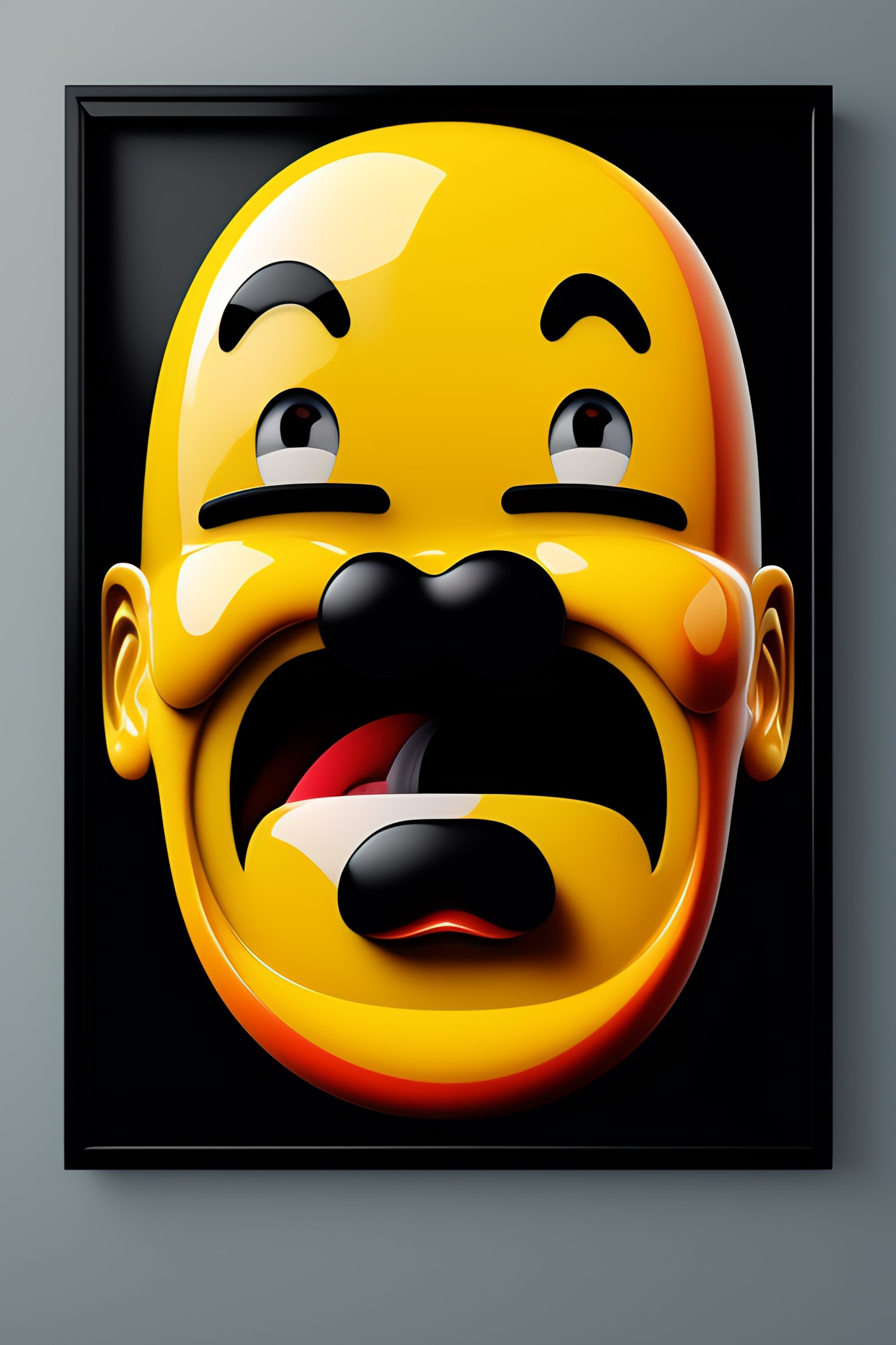 Lexica - Emoji zany face graffiti 2d painting