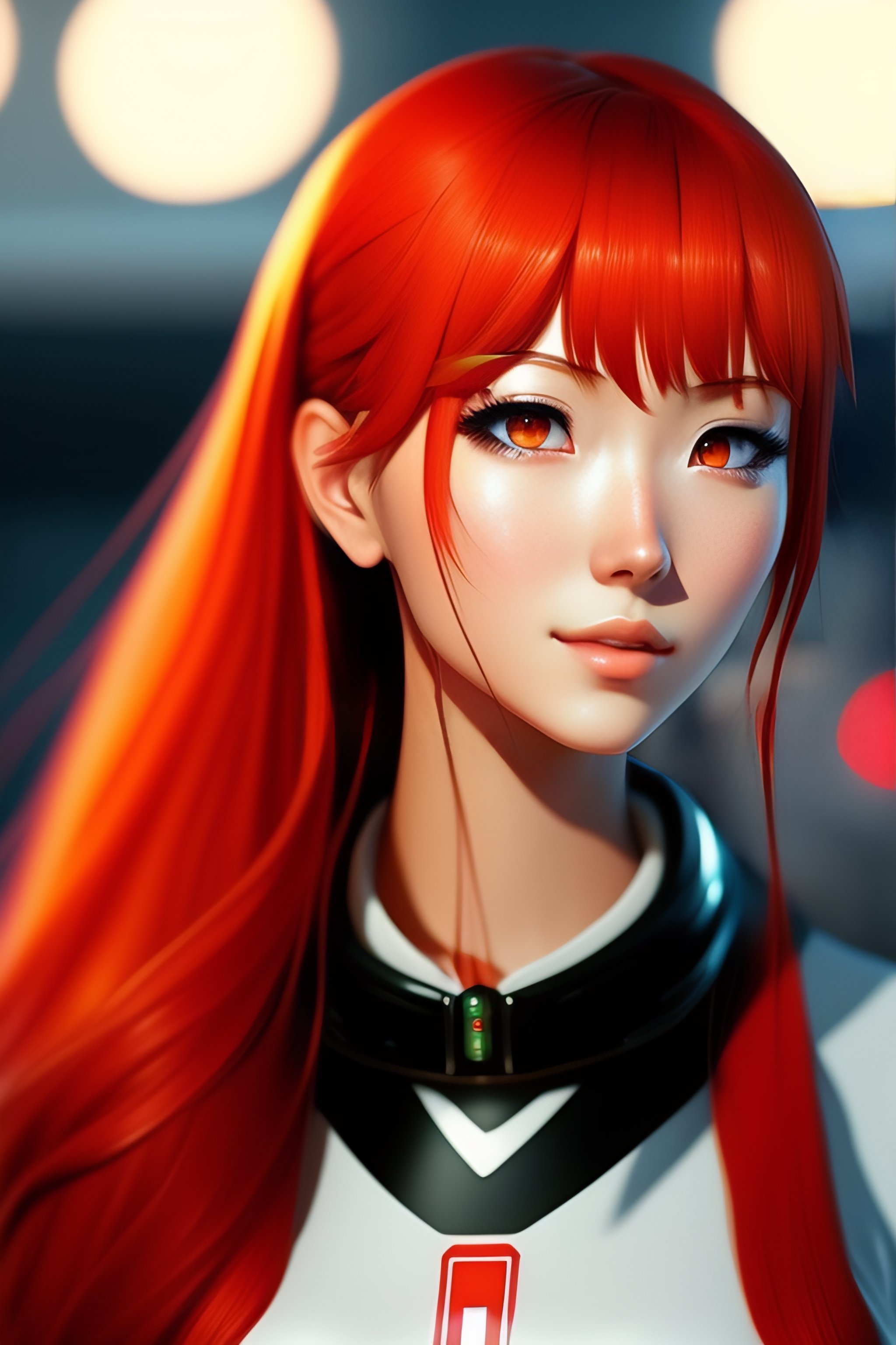 Lexica - Realistic anime girl with red hair similar to Asuka from ...