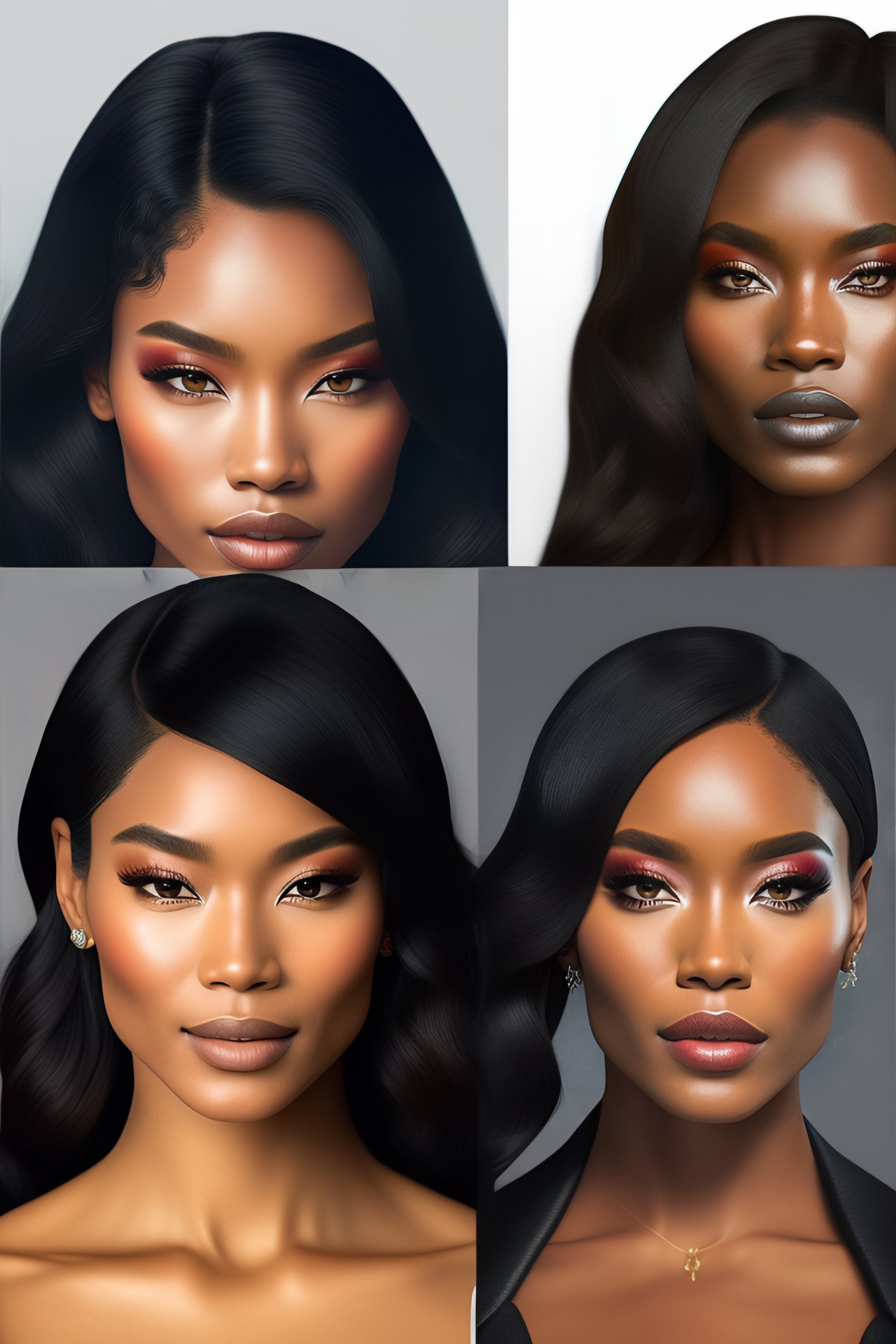 Lexica - (gorgeous:1.7) woman with (sleek:0.4) black hair, (delicate:0. ...