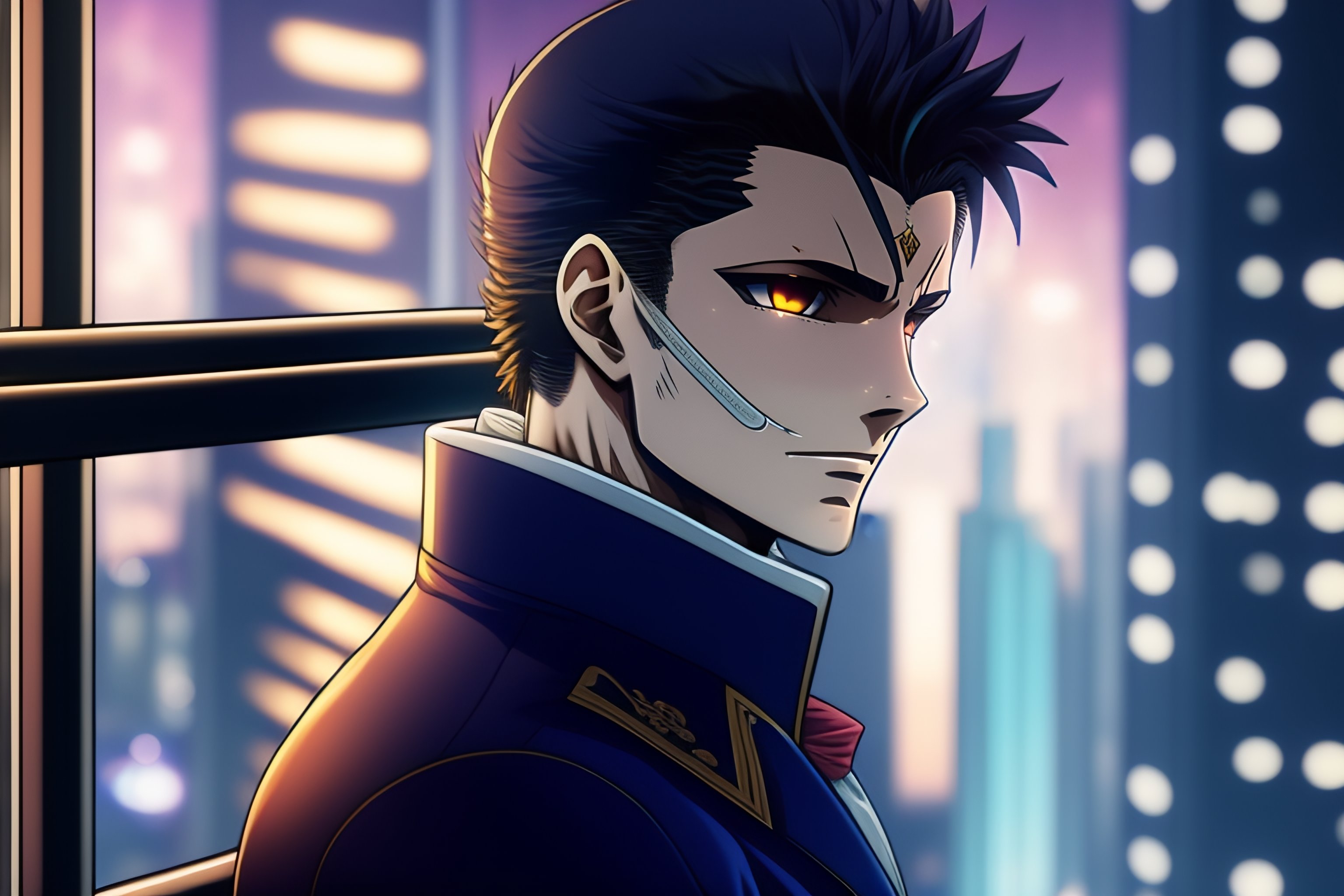 Lexica - Illustration of Chrollo from Hunter x Hunter in a skyscraper ...