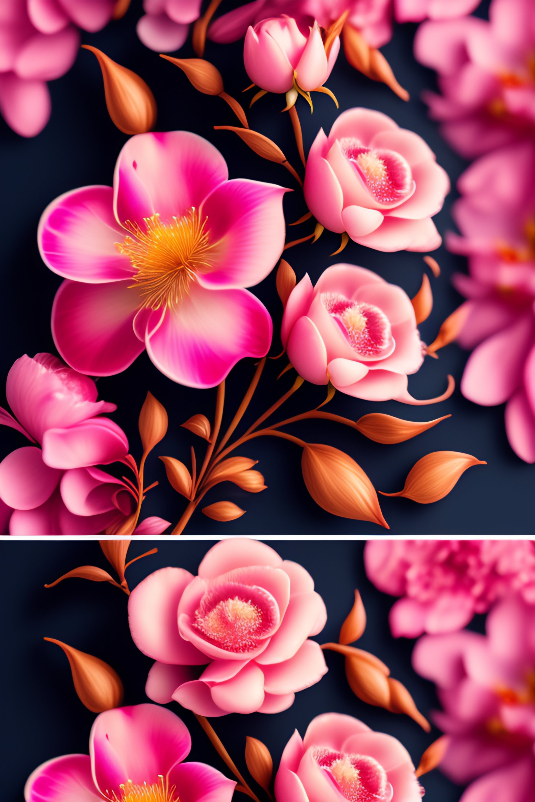 Lexica - "Create a feminine, floral design using cherry blossom. Use an ...