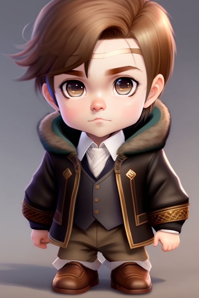 Chibi With Brown Hair Boy