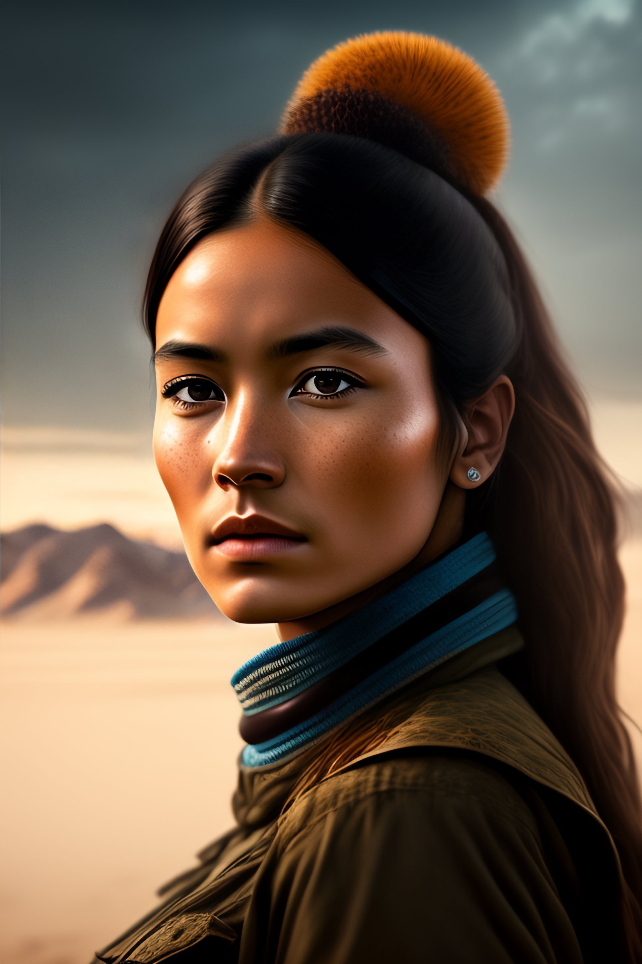 Lexica - Detailed portrait of a young female who survived in the post ...