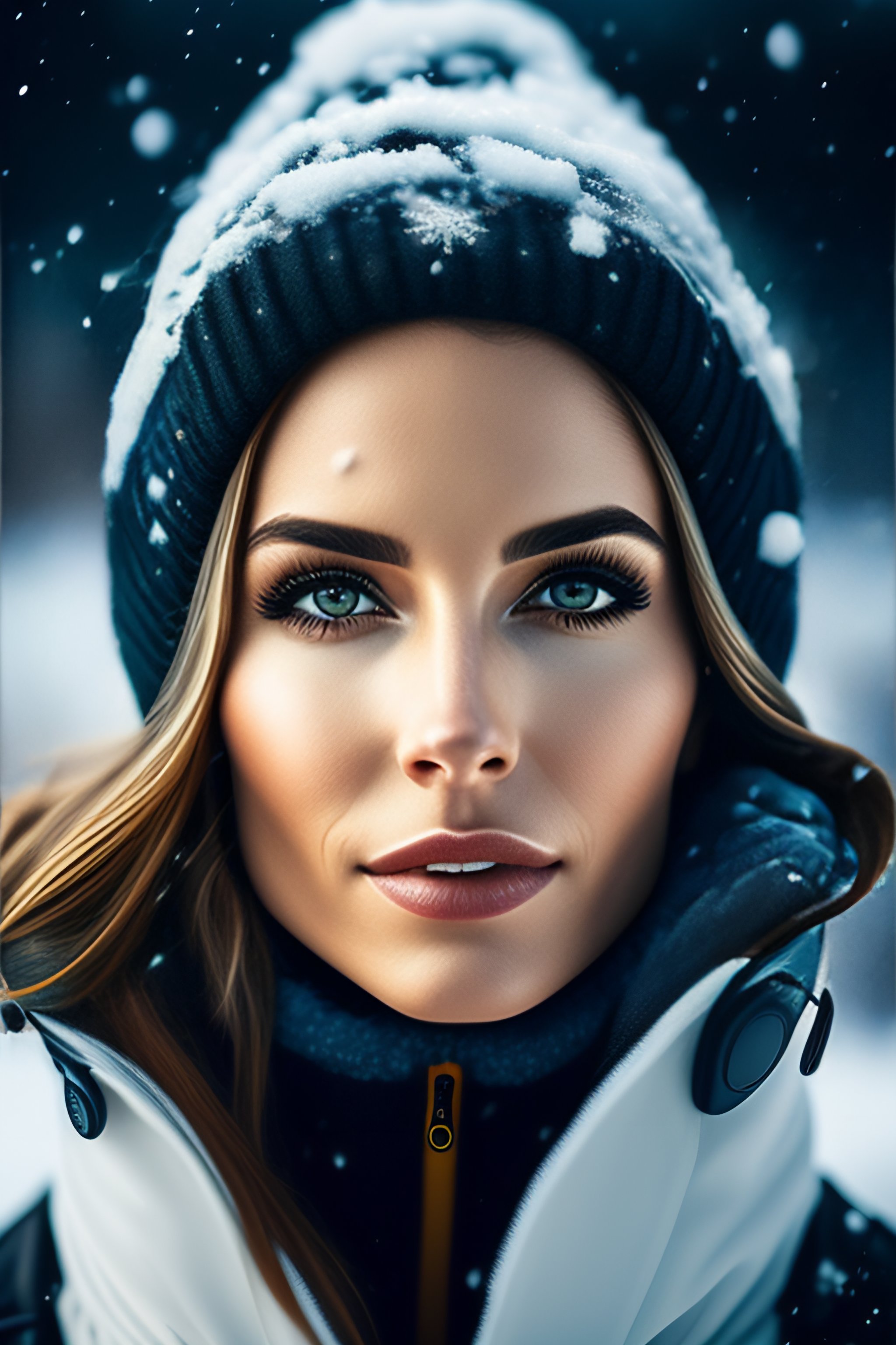 Lexica - Woman snow photo out real person