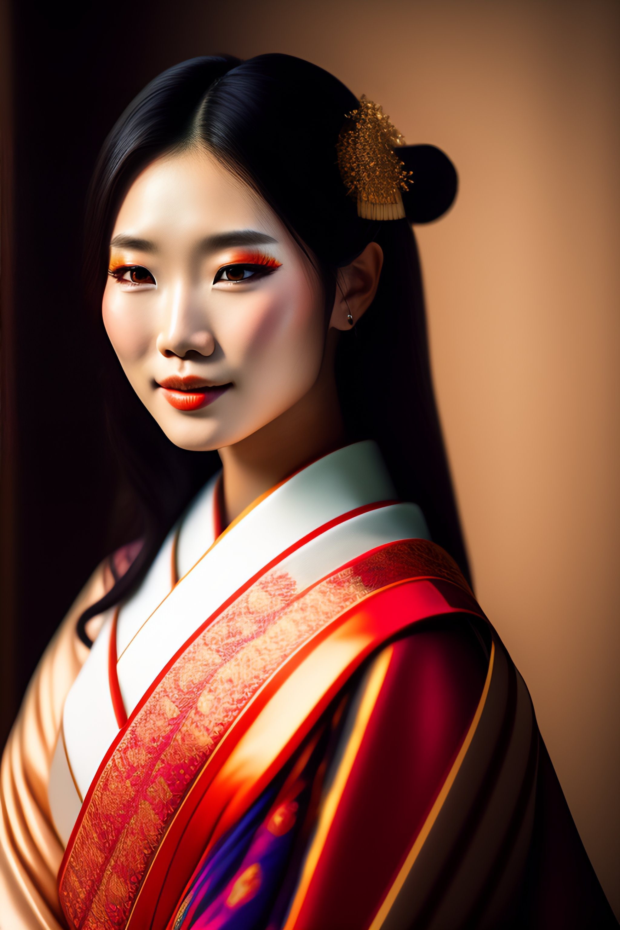 Lexica - Portrait of a stunningly beautiful, young, japanese geisha ...