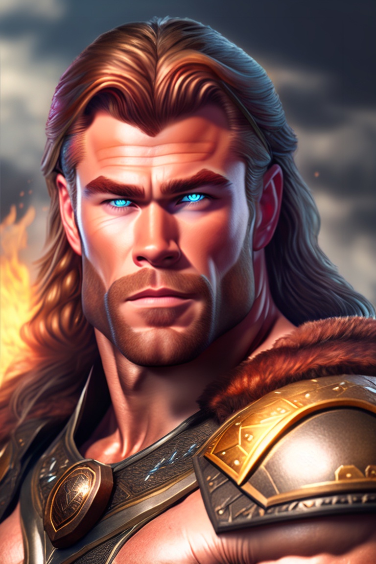 Lexica - Chris Hemsworth as a barbarian from dungeons and dragons, lean ...