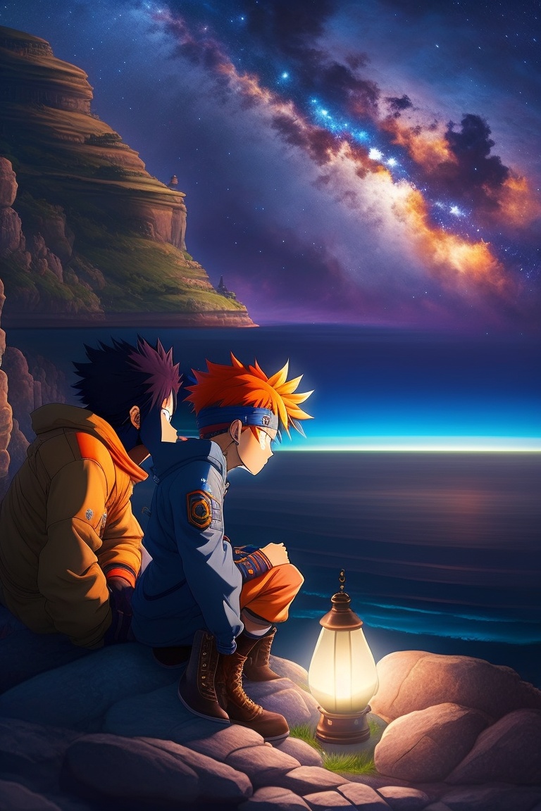 Lexica - Monkey d luffy and naruto uzumaki sitting under the starry ...