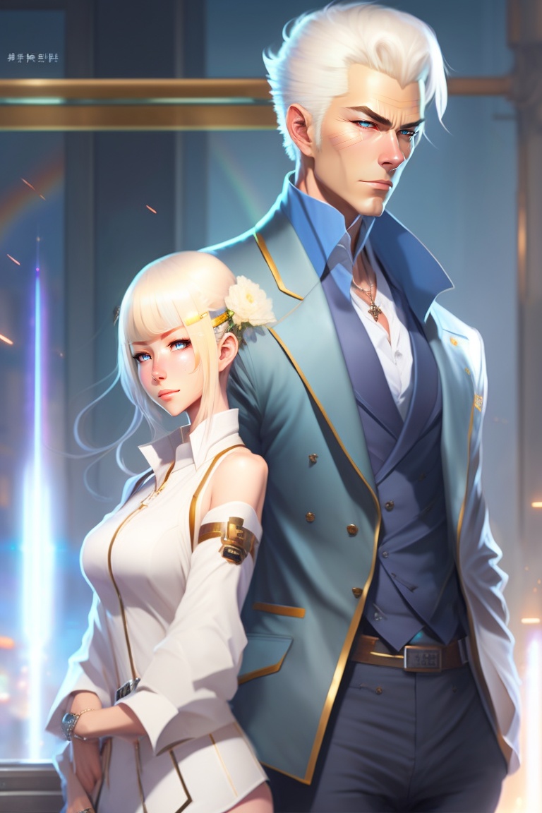 Lexica - Two Anime cyberpunk blacksmith old man with a big hummer and ...