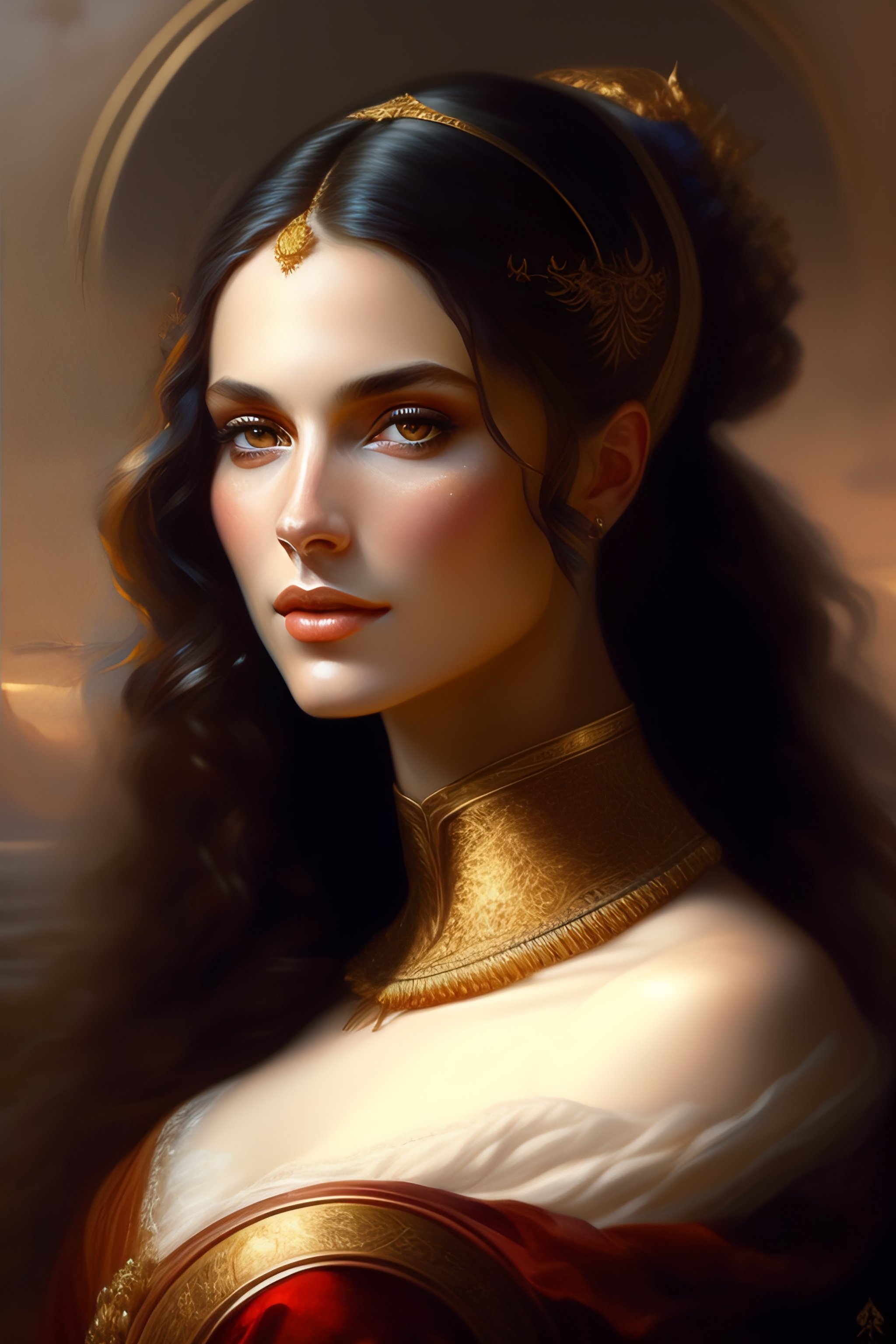 Lexica - A painting depicting a beautiful European lady by Greg ...