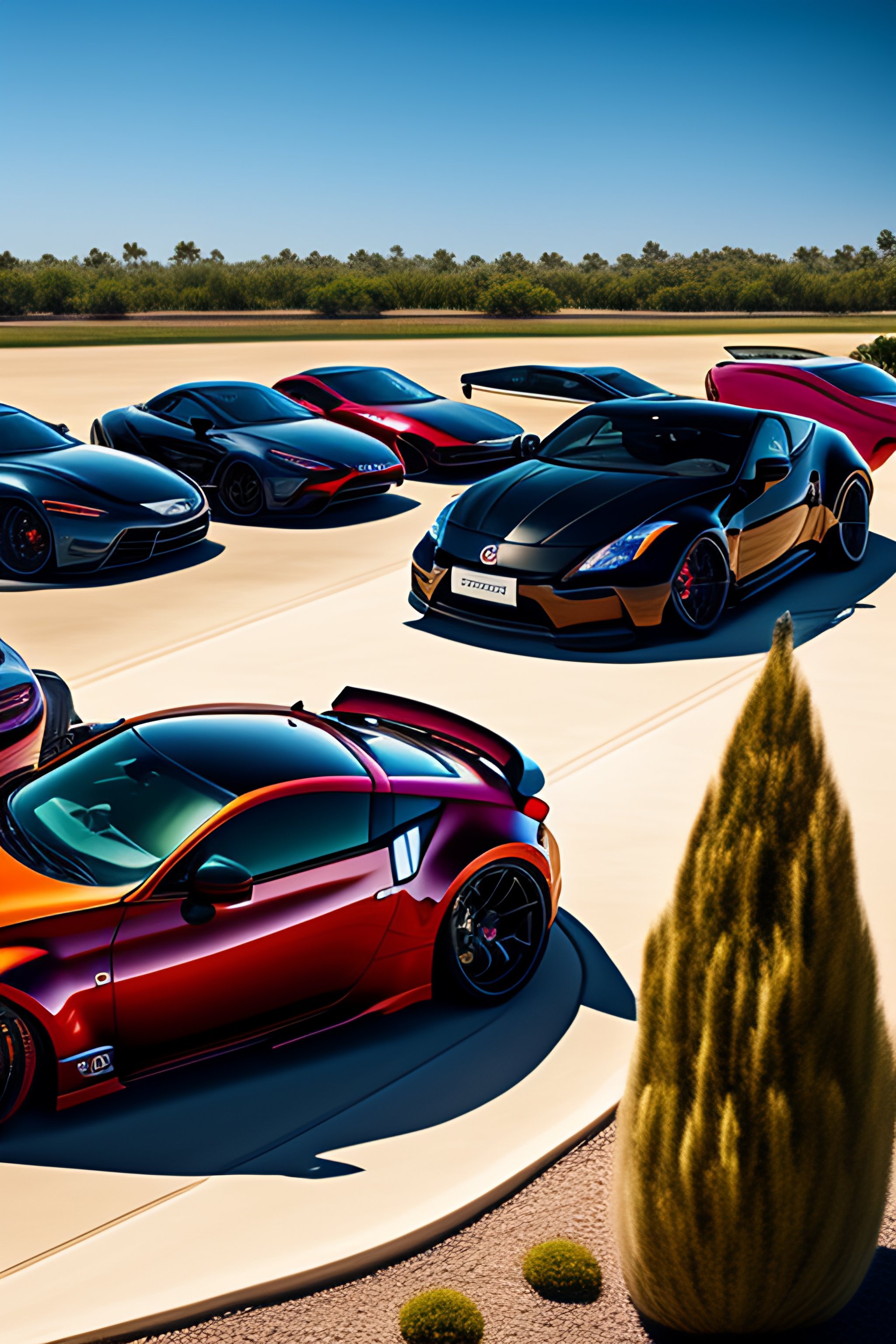 Lexica - Parking lot full of 350z cars