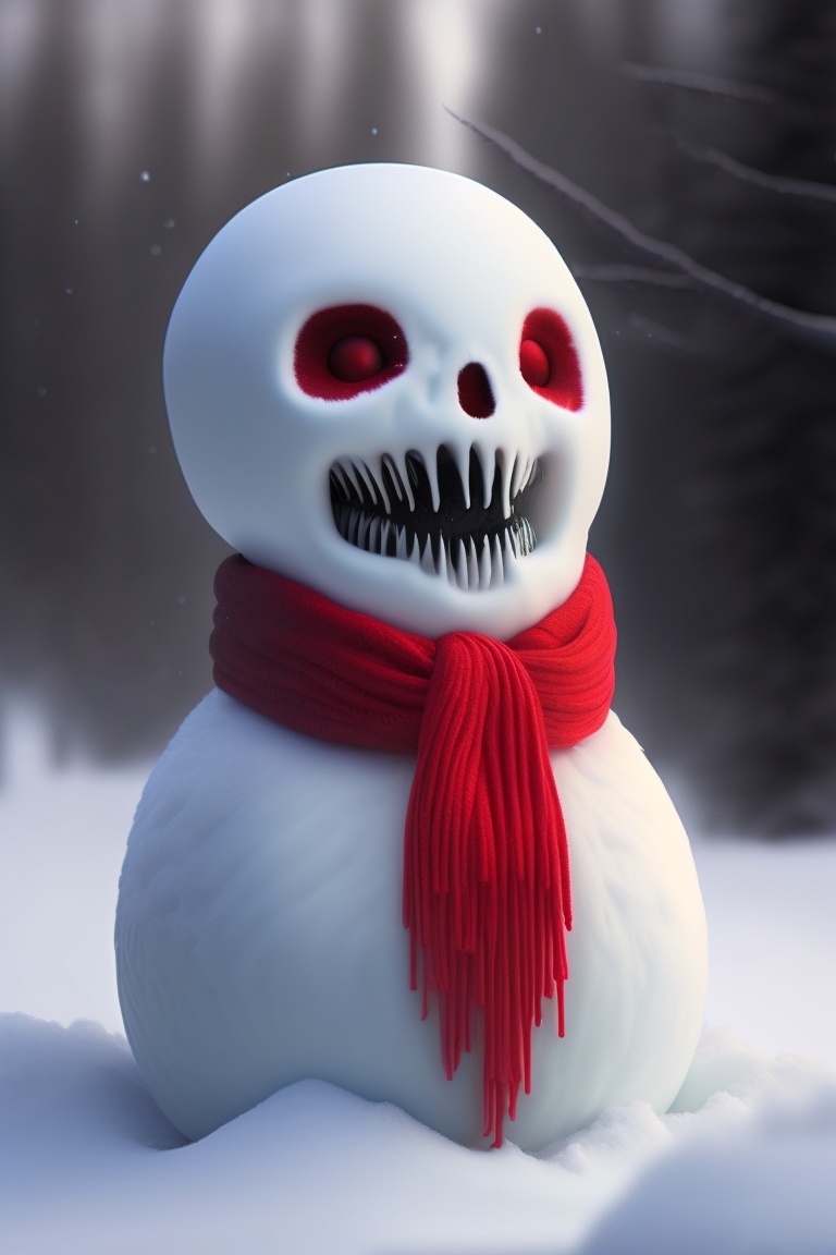 Lexica - Horror snowman by Giger, blood, disturbing