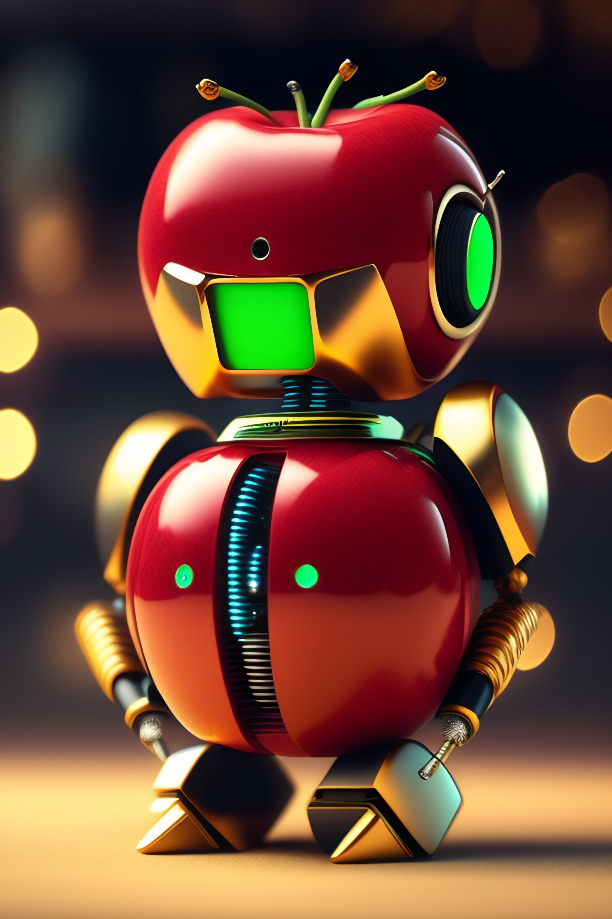 Lexica - A robot eating an apple