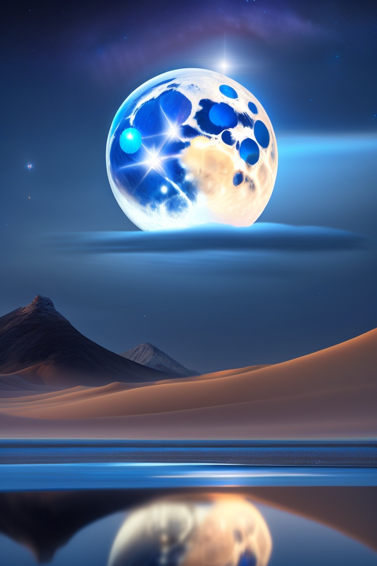 Lexica - Photorealistic blue moon, melting