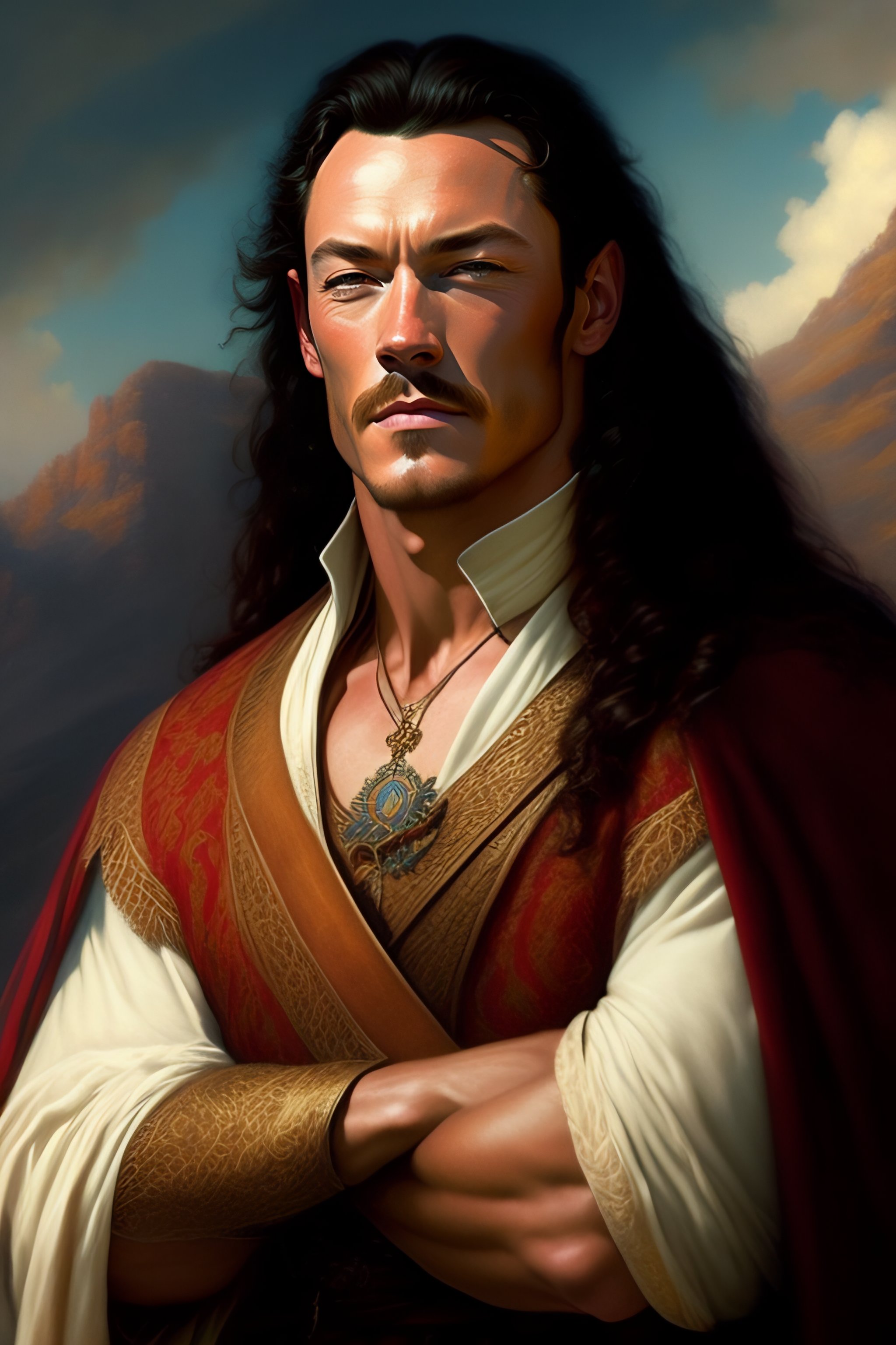 Lexica - Luke evans in medieval style! Pretty face!! concept art, Art ...