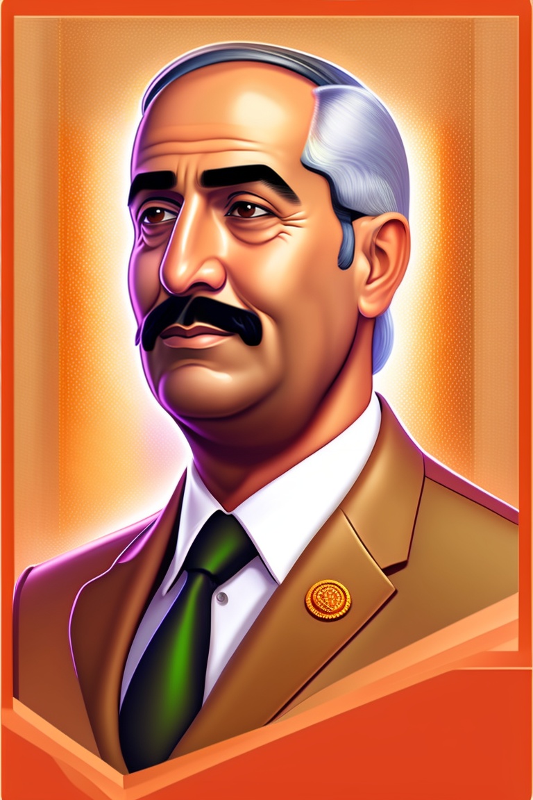 Lexica - A comic style illustration of Hamid Mahmoud - the chairman of ...