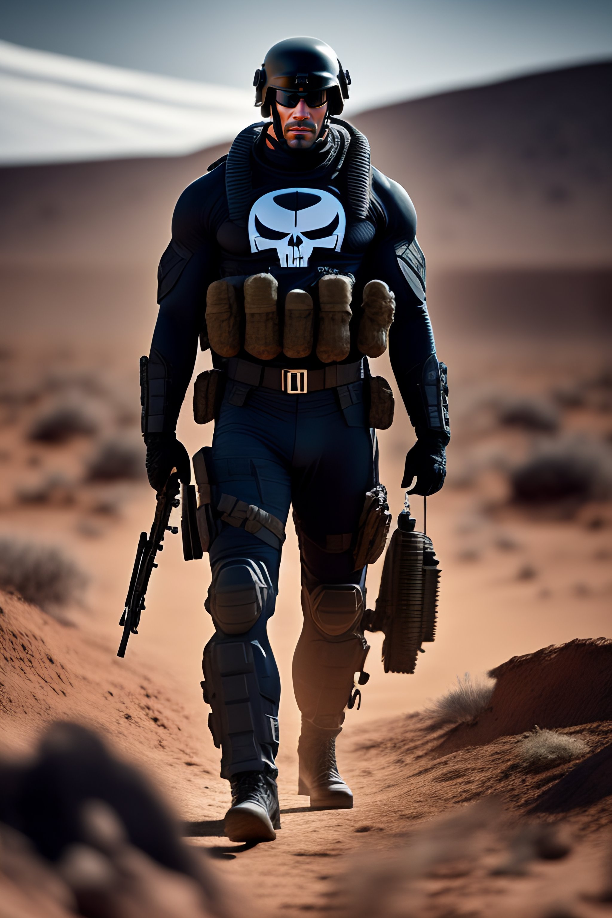 Lexica - The punisher in a burnt land, extremely highly detailed ...