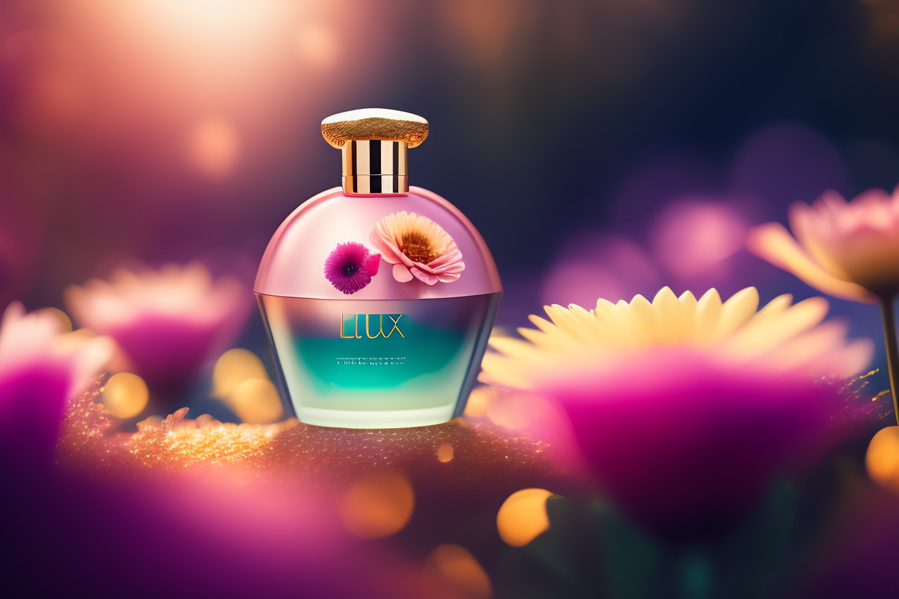 Lexica - Lux perfume, flower background, light color, 8k, girl