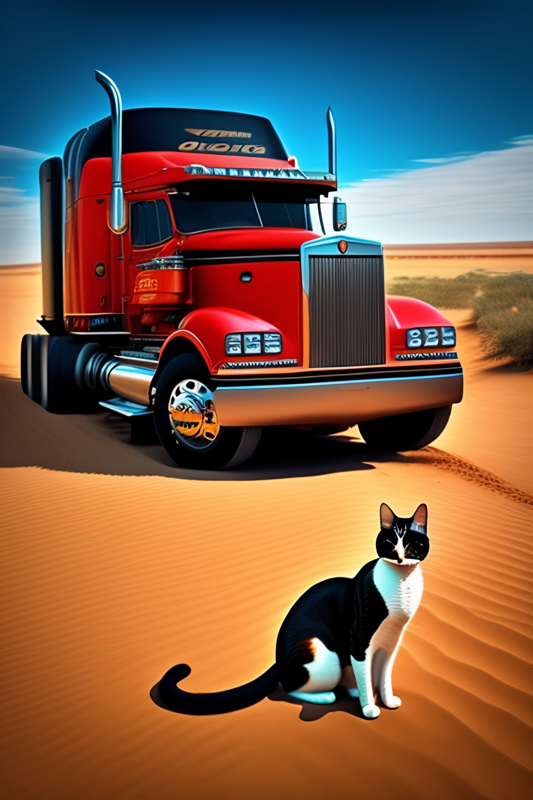 Lexica - Cat drive a truck
