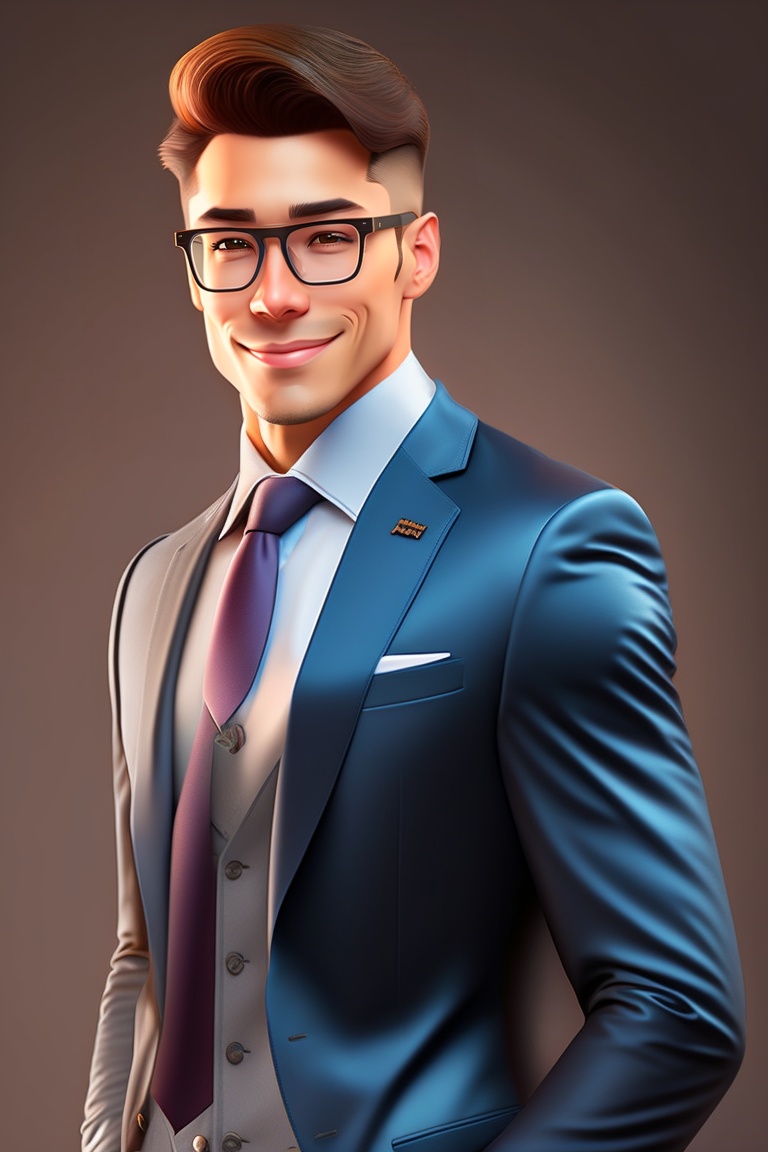 Lexica - A smart man with glasses, business clothes, high quality image ...