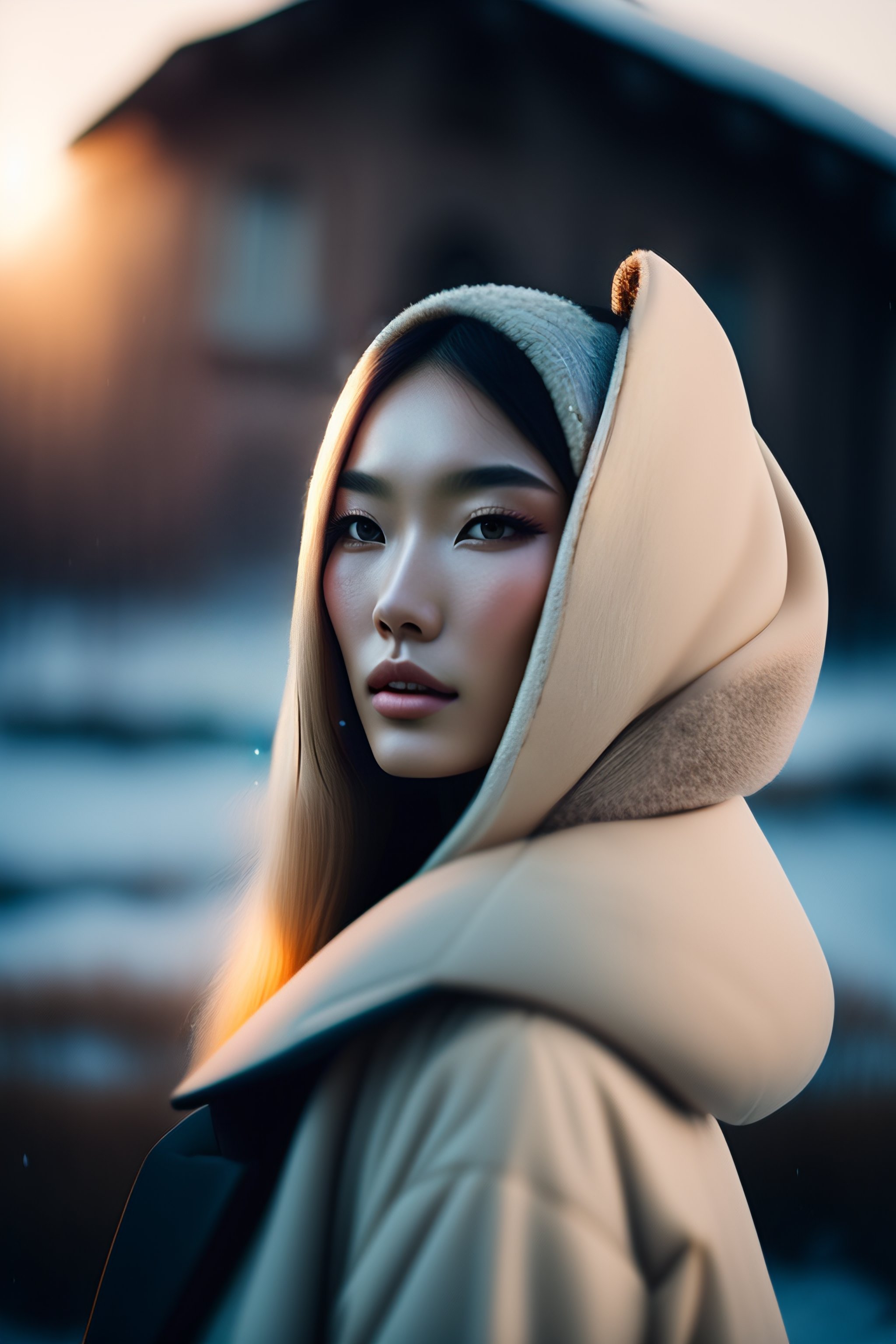 Lexica - Almaty girl, kazakh, Portrait of beautiful kazakh fashion model , ethereal dreamy foggy ...