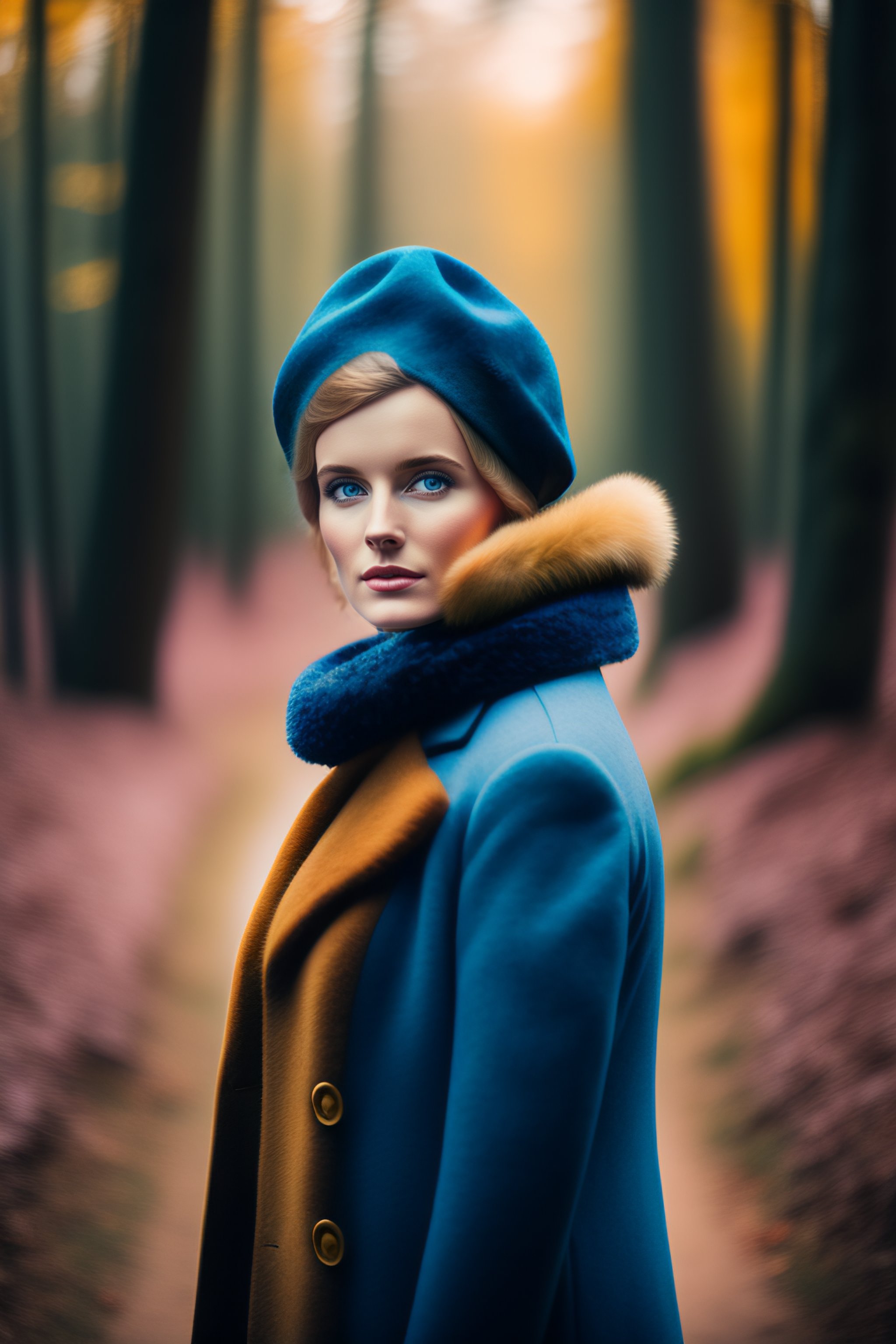 Lexica - Hyper -realistic girl in blue coat , left in the woods,weird ...