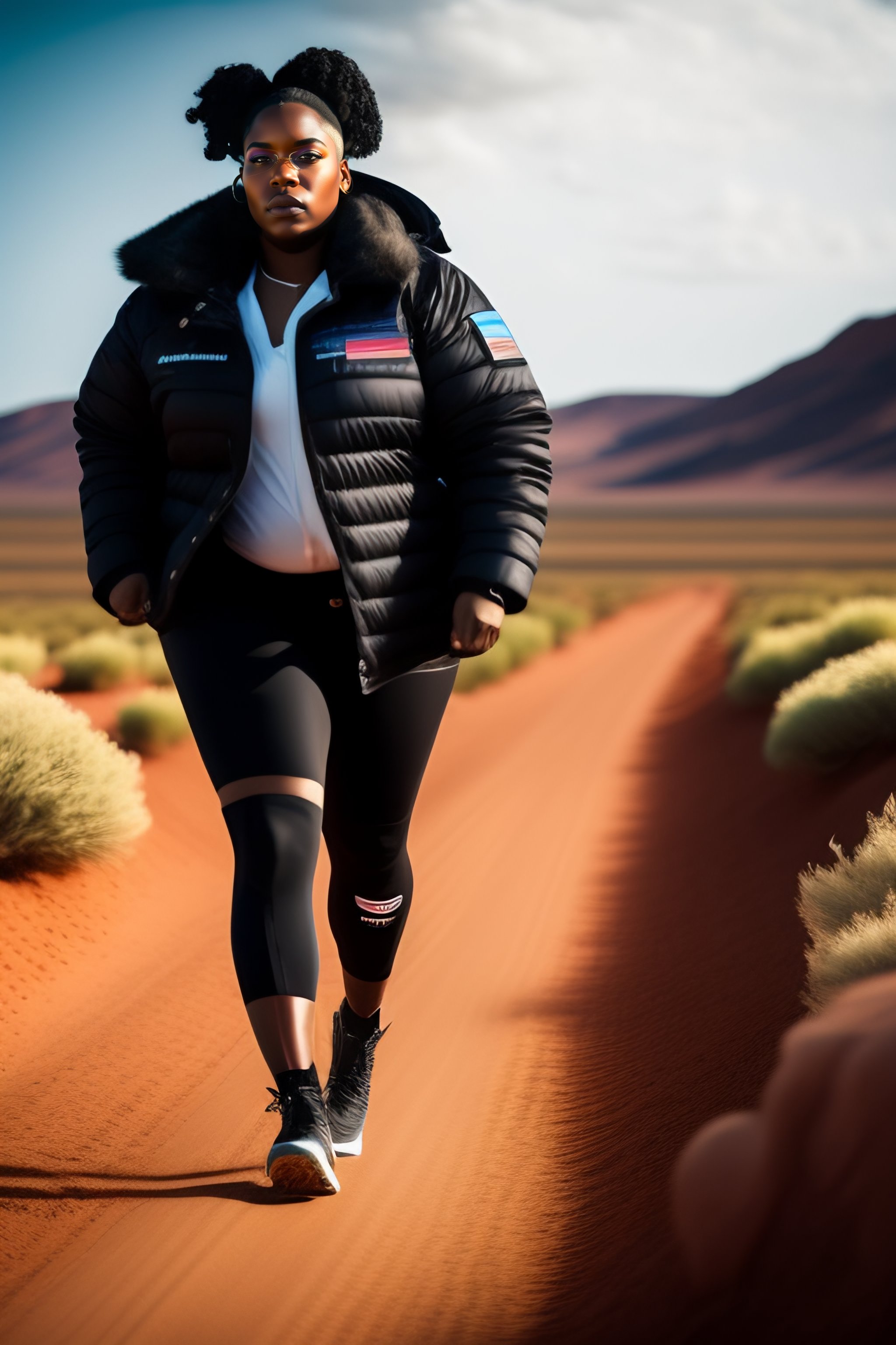 Lexica - Photo of a non-binary black person with one leg