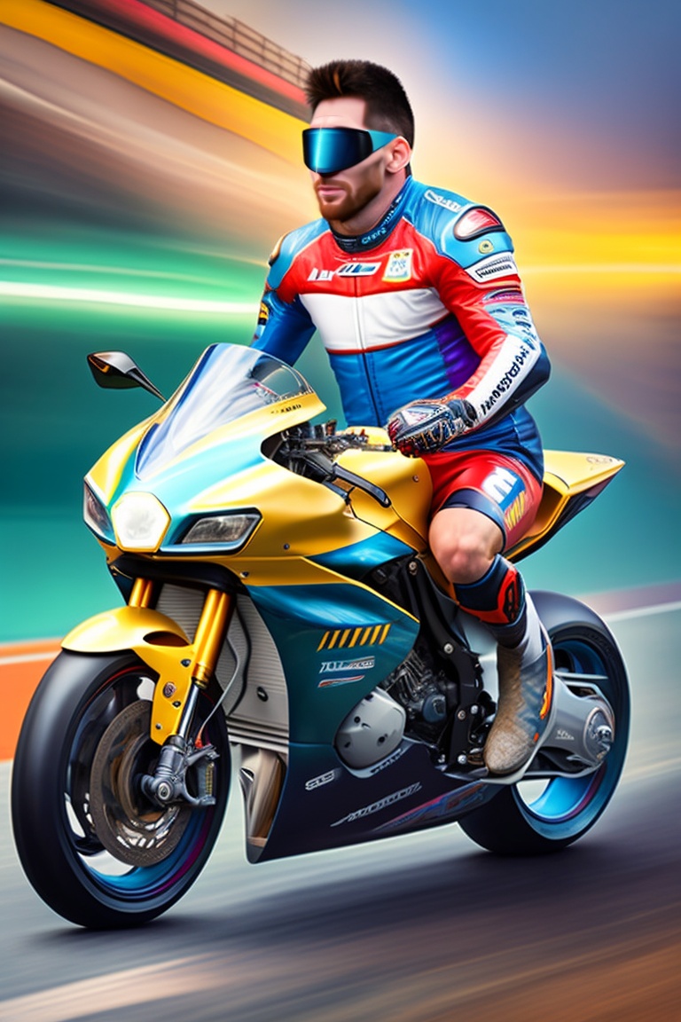 Lexica - Messi, riding motorcycles