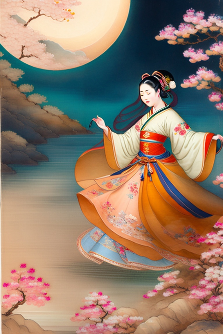 Lexica - Hanfu beauties performing a traditional dance on a moonlit ...
