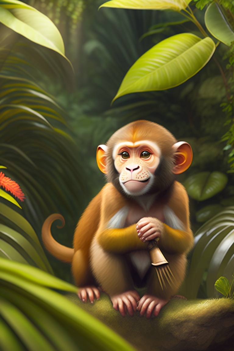 Lexica - In a lush jungle, there lived a mischievous monkey named Max.
