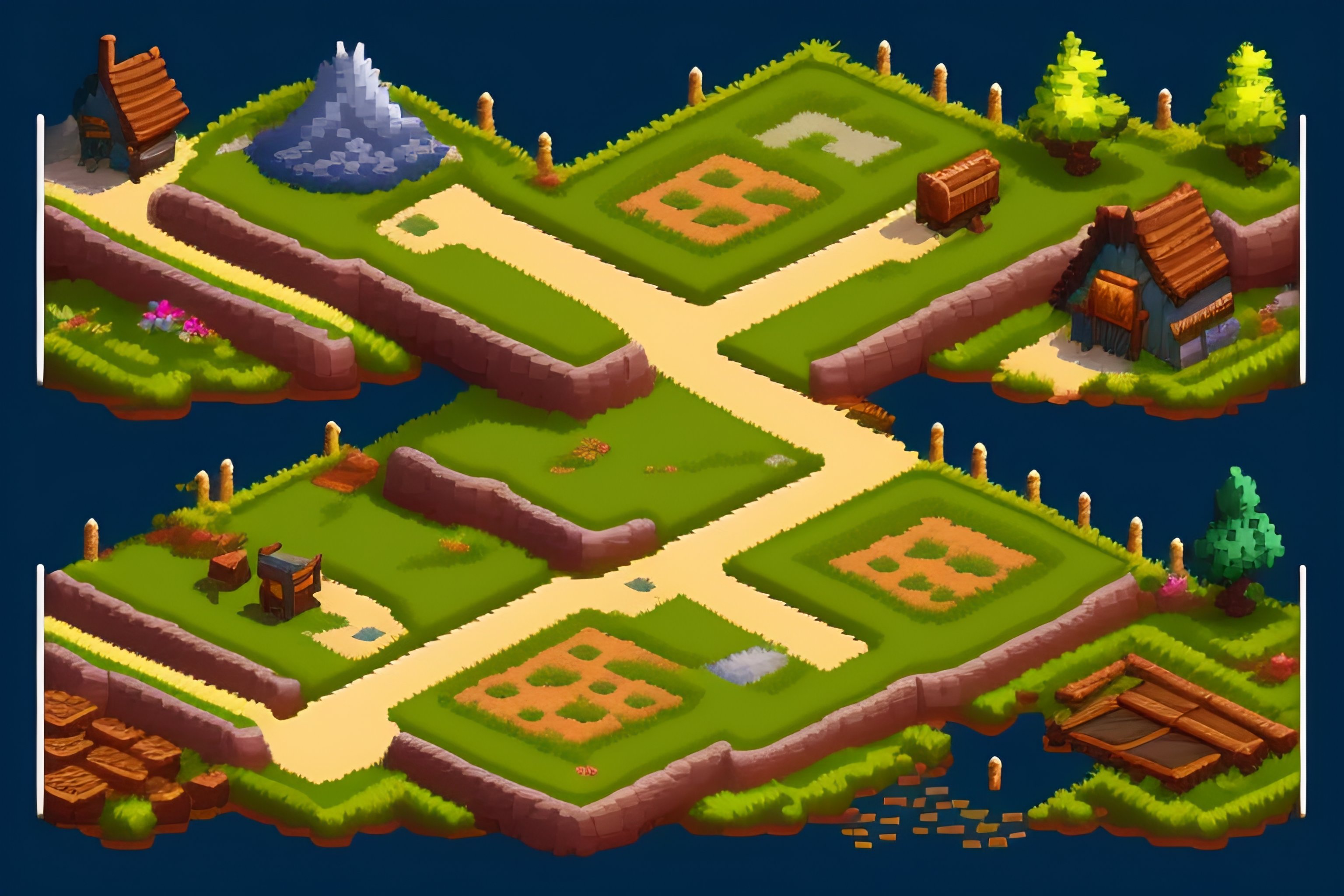 Pixel Landscape Top Down