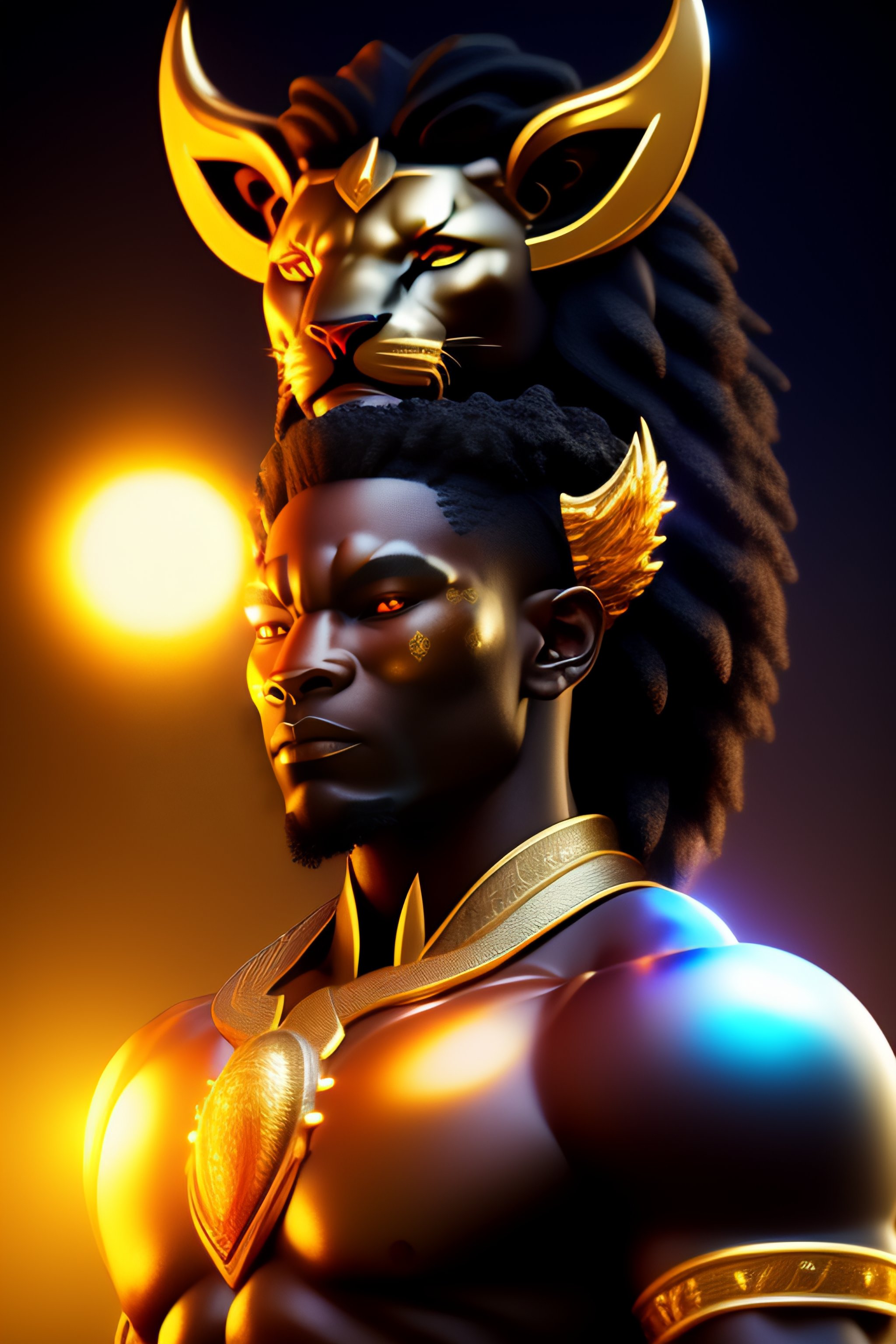 Lexica - 3d render of zodiac sign leo as a sabertooth lion humanoid ...