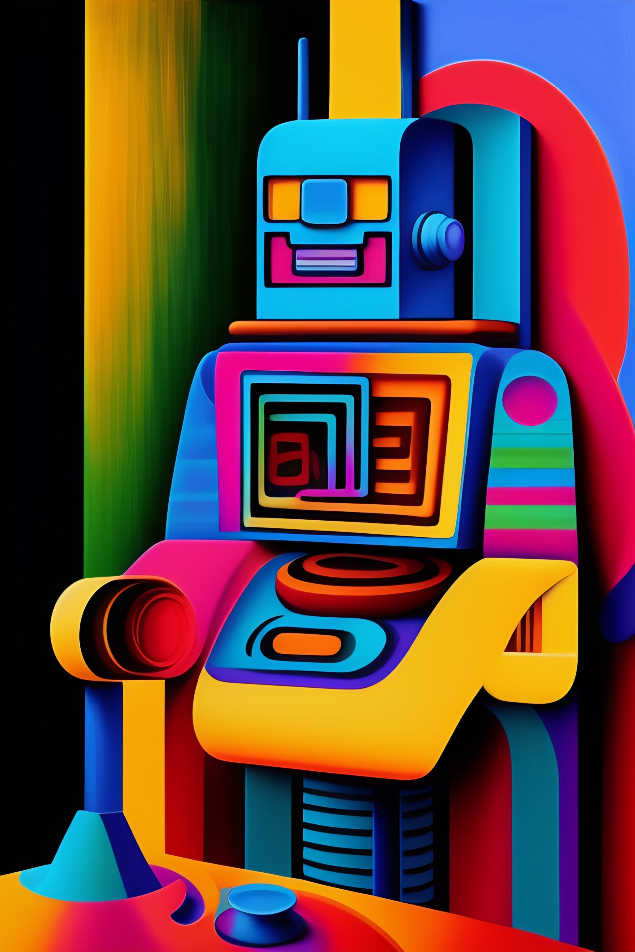 Lexica - Robot prints money picasso style