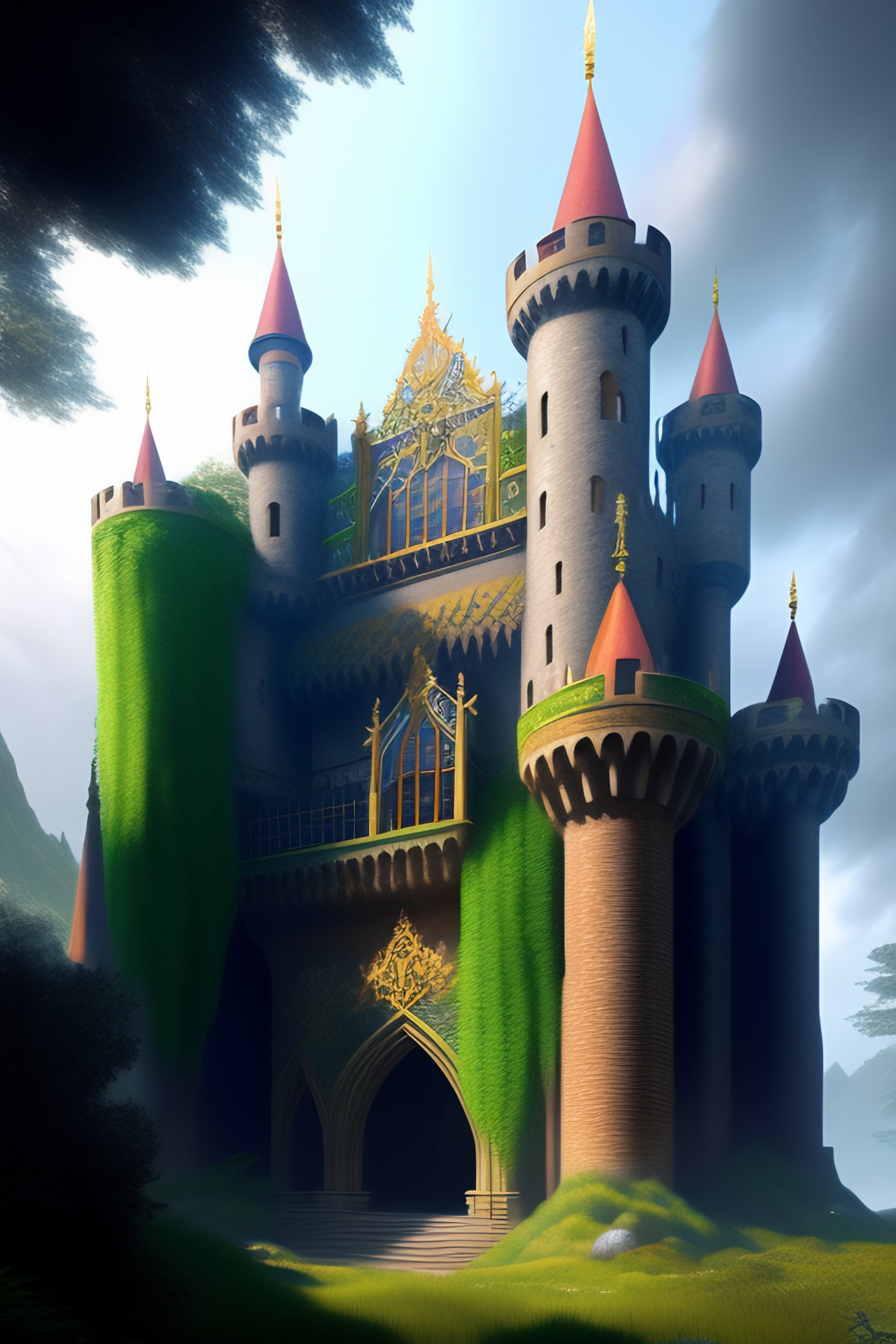 Lexica - Castle, Heaven, hyper-realistic, hyper-detailed fantasy art