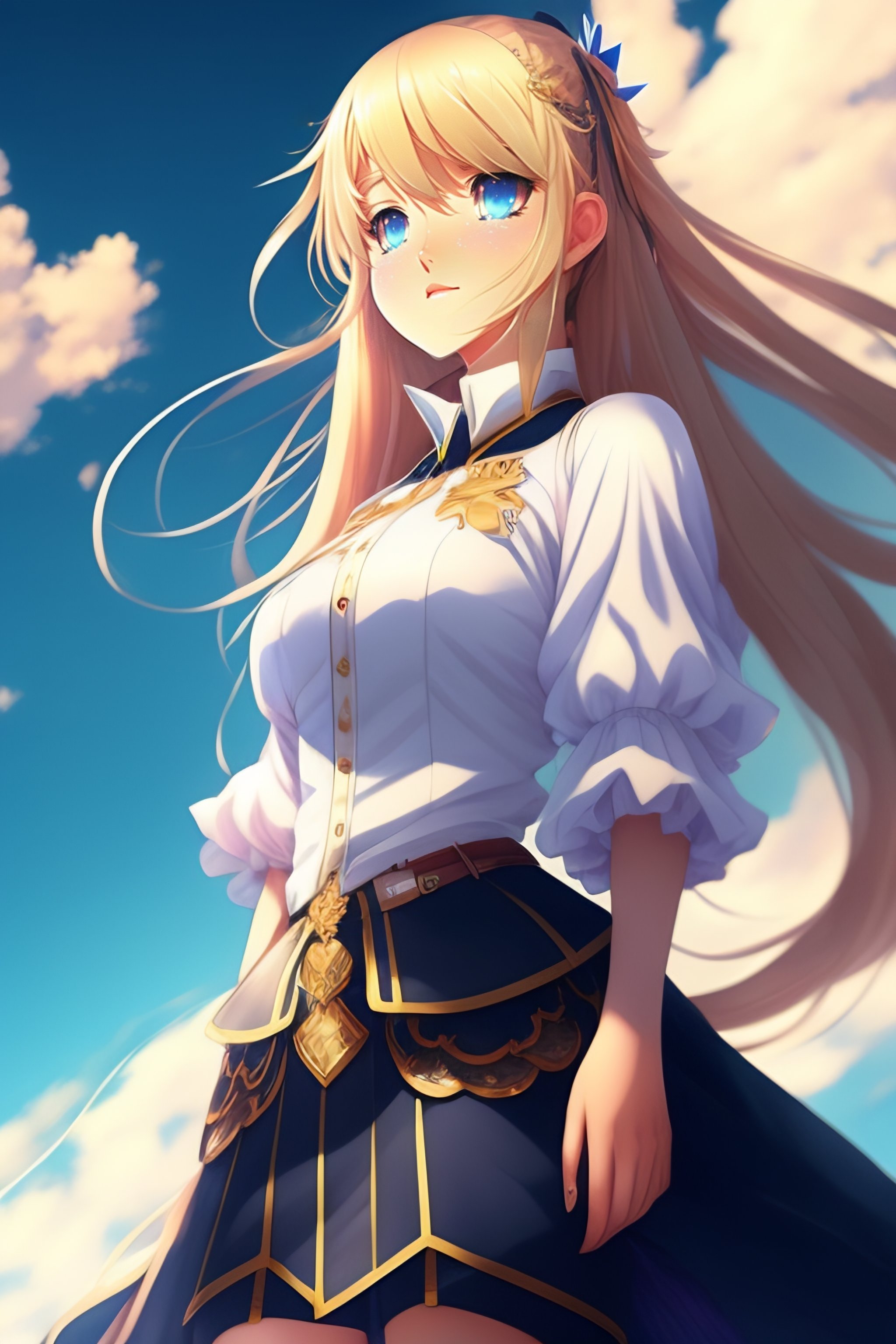 Lexica - FGO anime girl Blond, long hair, blue eyes and a pretty smile ...