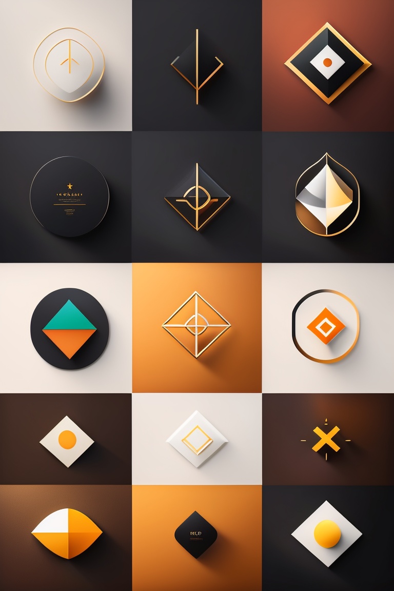 Lexica - Simple geometric shapes logos, clean and elegant typography ...