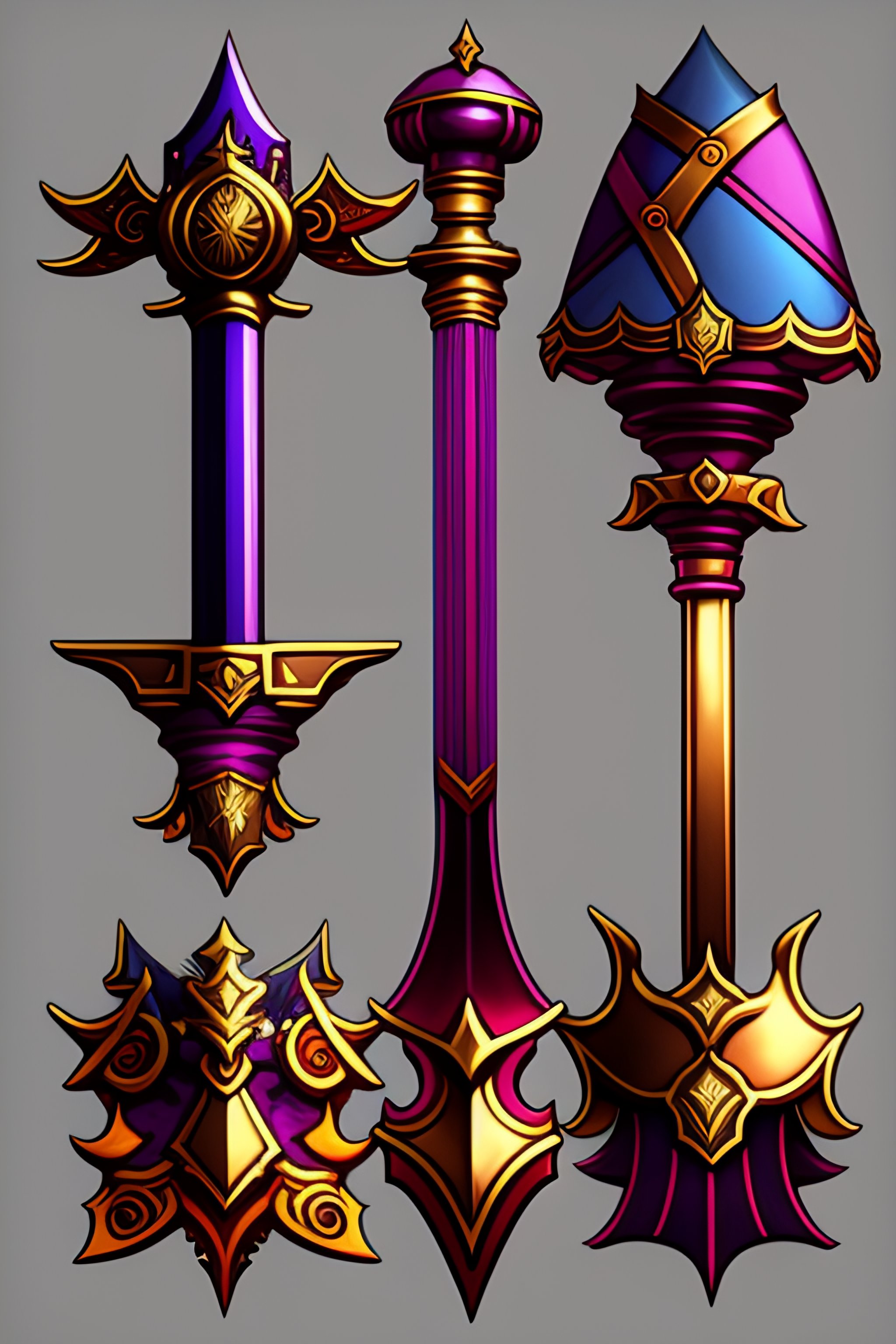 Lexica - Shovel knight swords concept art color full