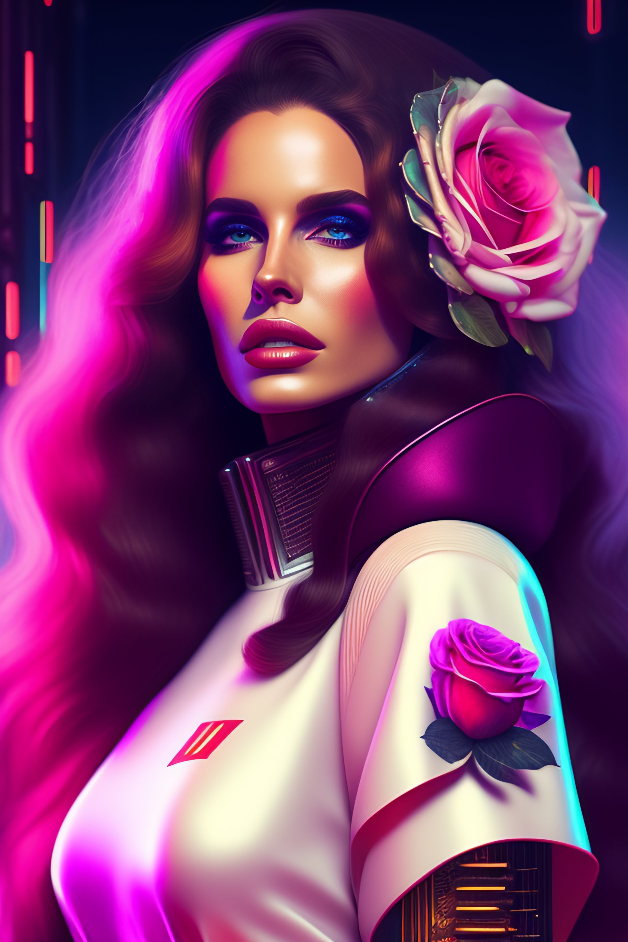 Lexica - Portrait of lana del rey as a cyberpunk cyborg. intricate ...