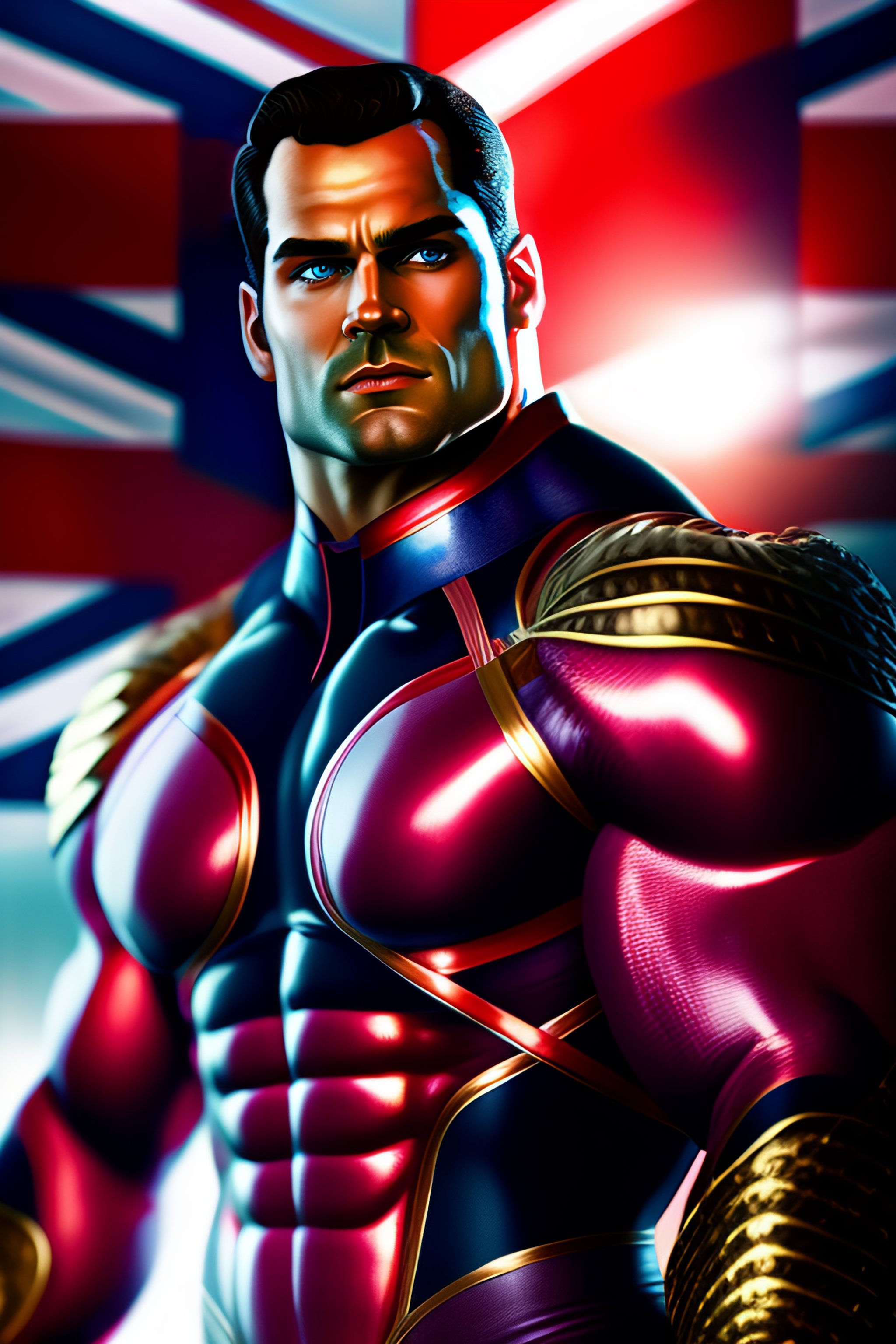 Lexica - Epic comic book cover, accurate hyper realistic Henry Cavill ...