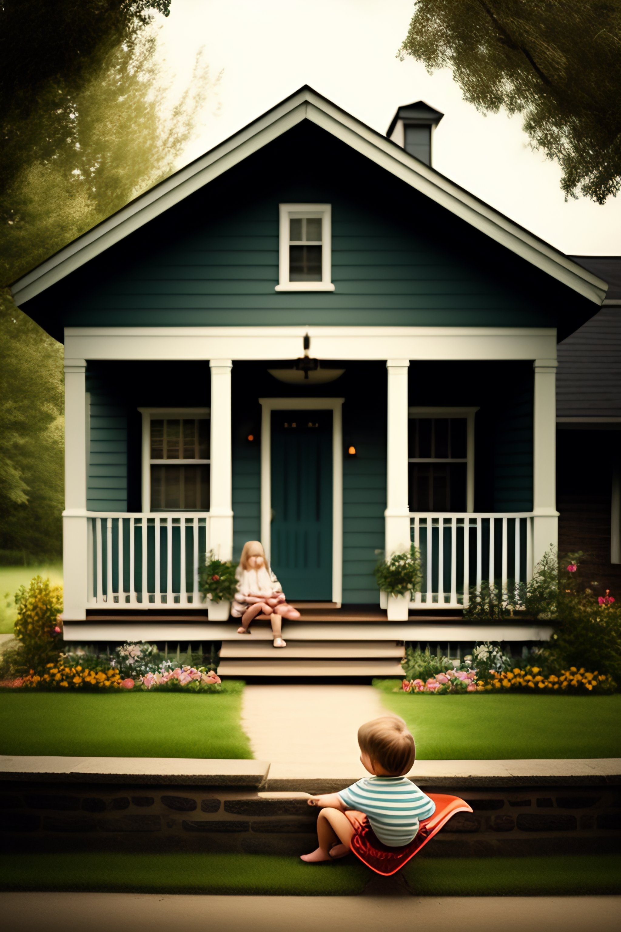 Lexica - Create an old-fashioned photograph of a woman sitting on her ...