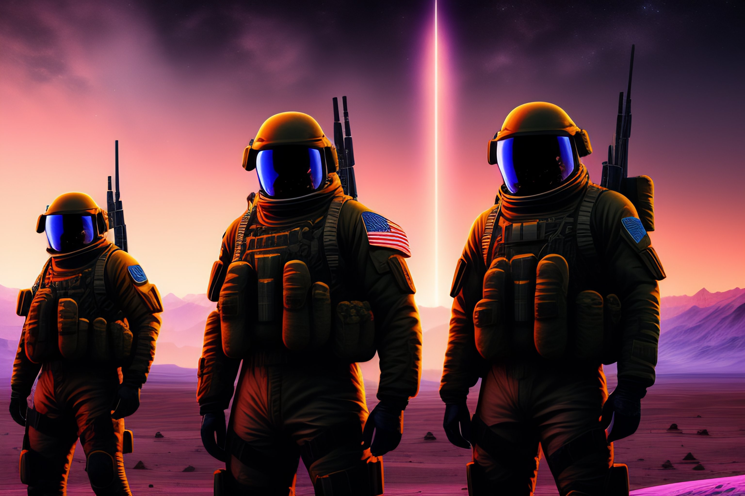 Lexica - Five neon rabbits from the special forces unit, dressed in ...