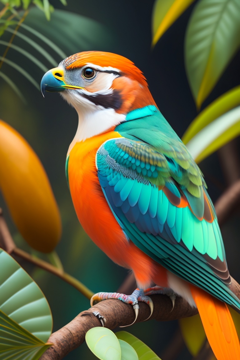 Lexica - A colourful hawk in a tropical forest, photorealistic, ultra ...