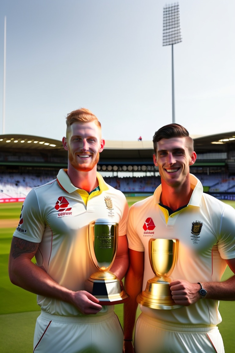 Lexica - Ben Stokes and Pat Cummins, both renowned cricketers, stand ...