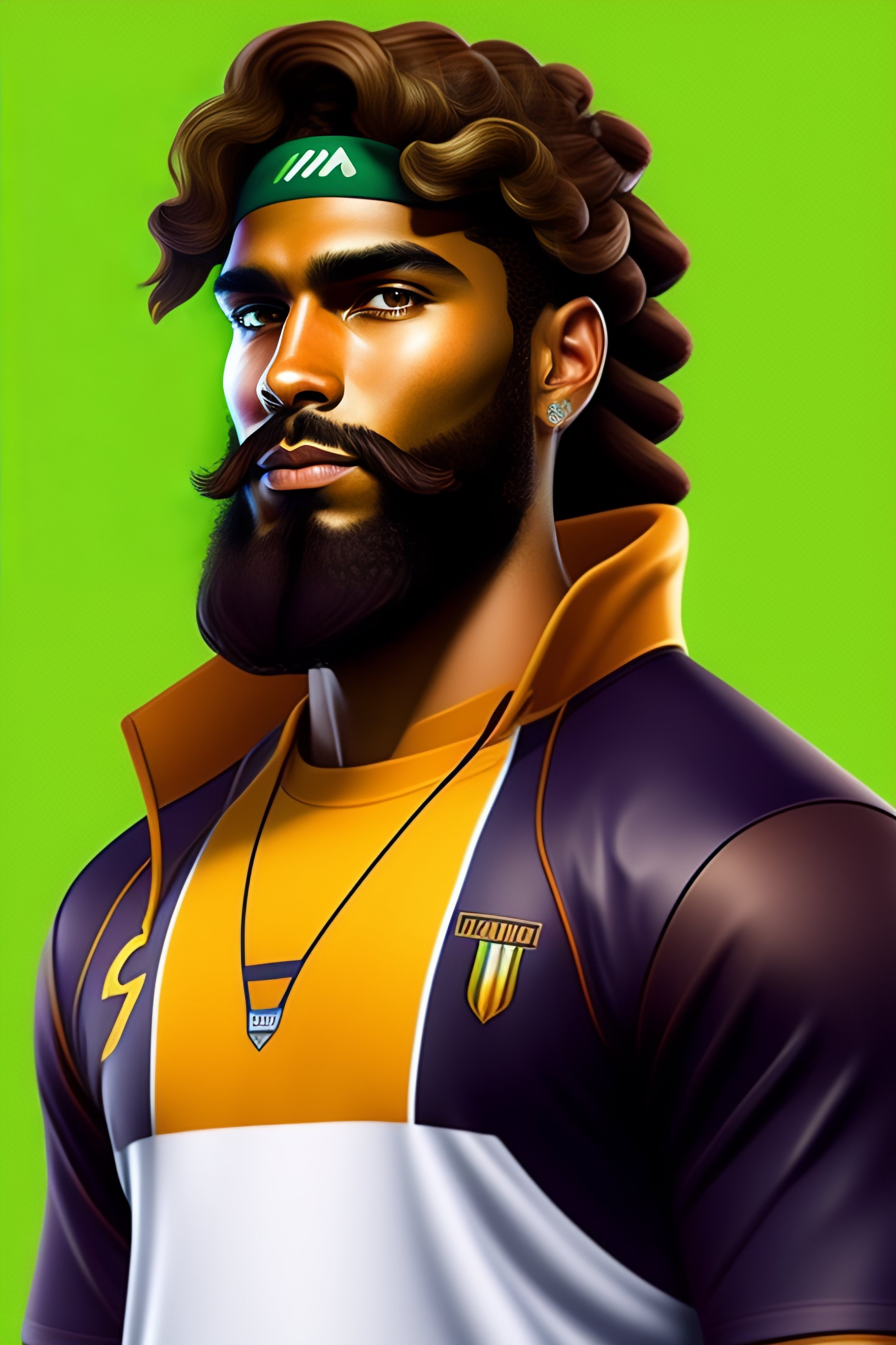 Lexica - Male brown Pokemon trainer with hair twists and a beard in ...