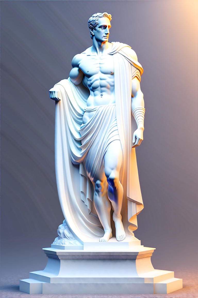 Lexica - A realistic full body Greek white marble statue of Julius ...