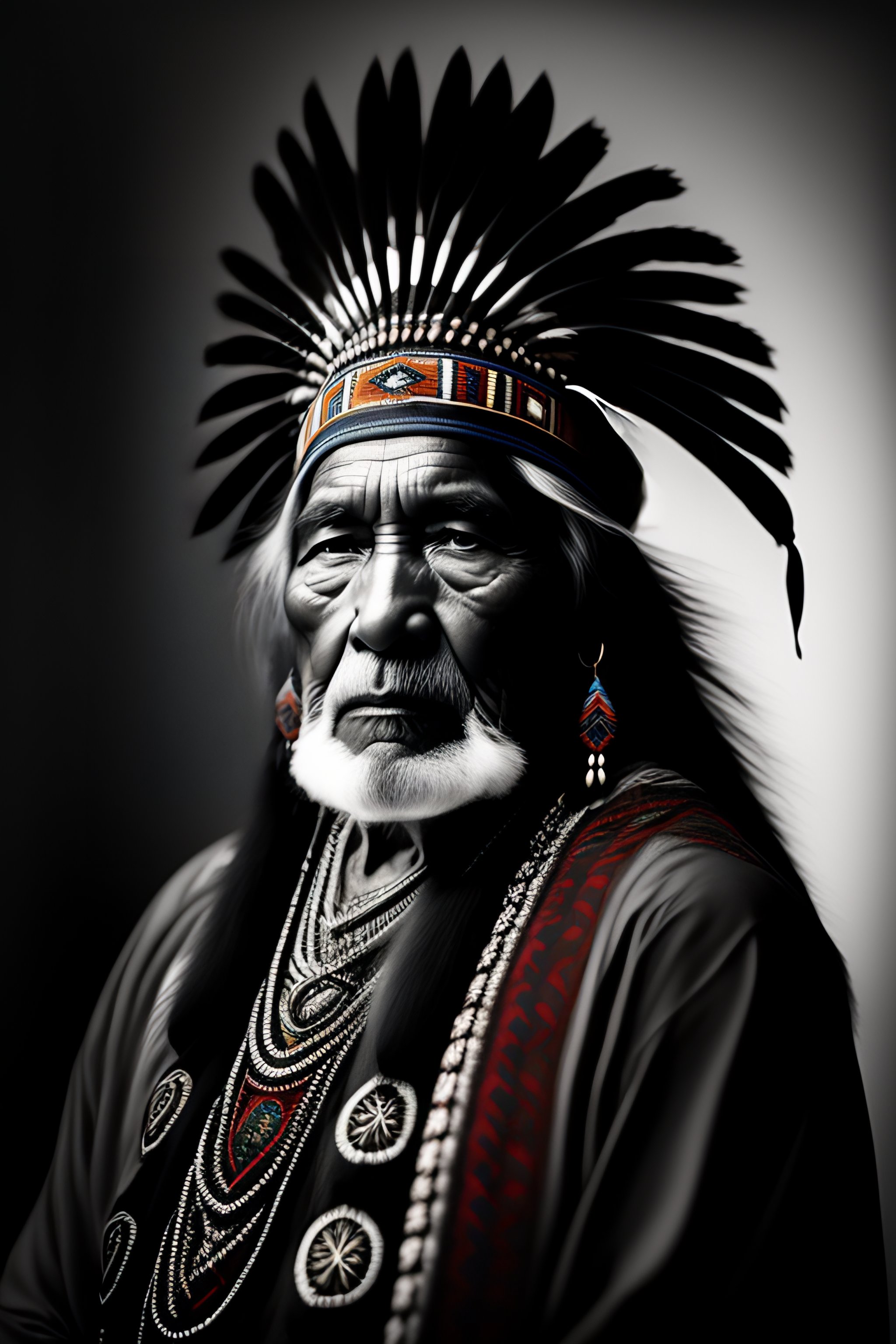 Lexica - Stoic native american elder in a rembrandt style with ...