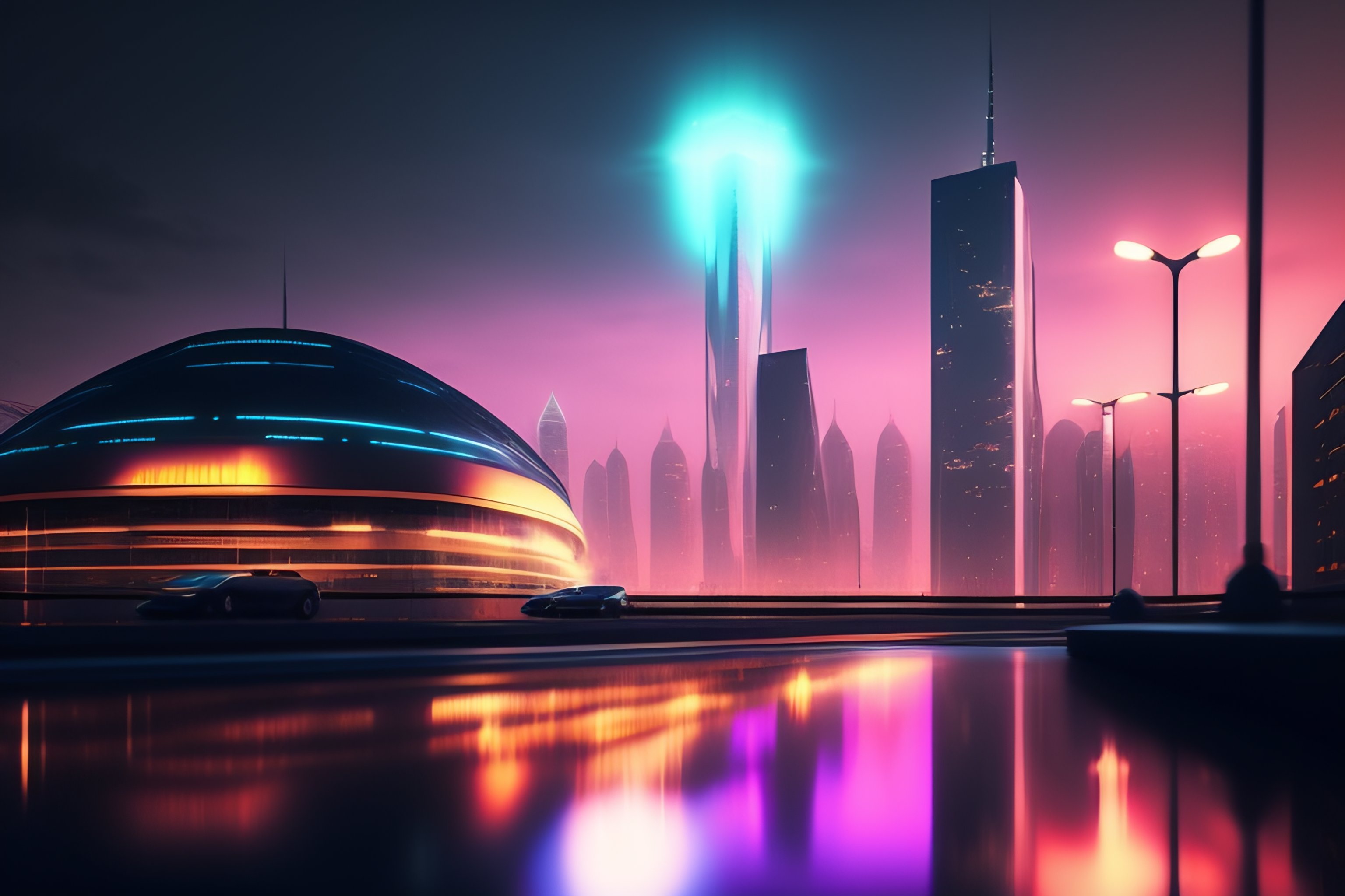 Lexica - Photo of drone The city of neo - tron legacy, concept art ...