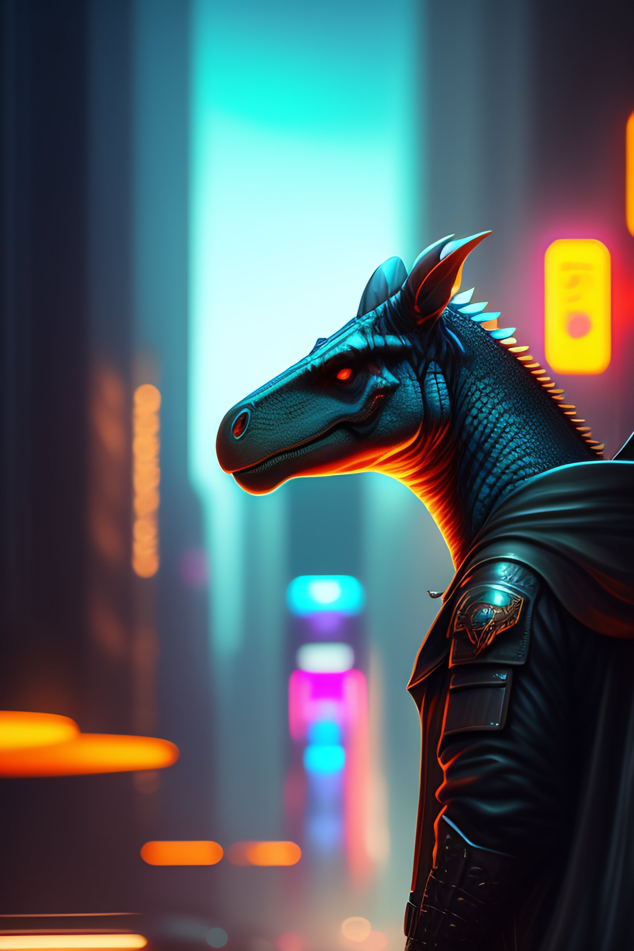 Lexica - Three anthropomorphic dinosaur , cyberpunk, fantasy, elegant ...