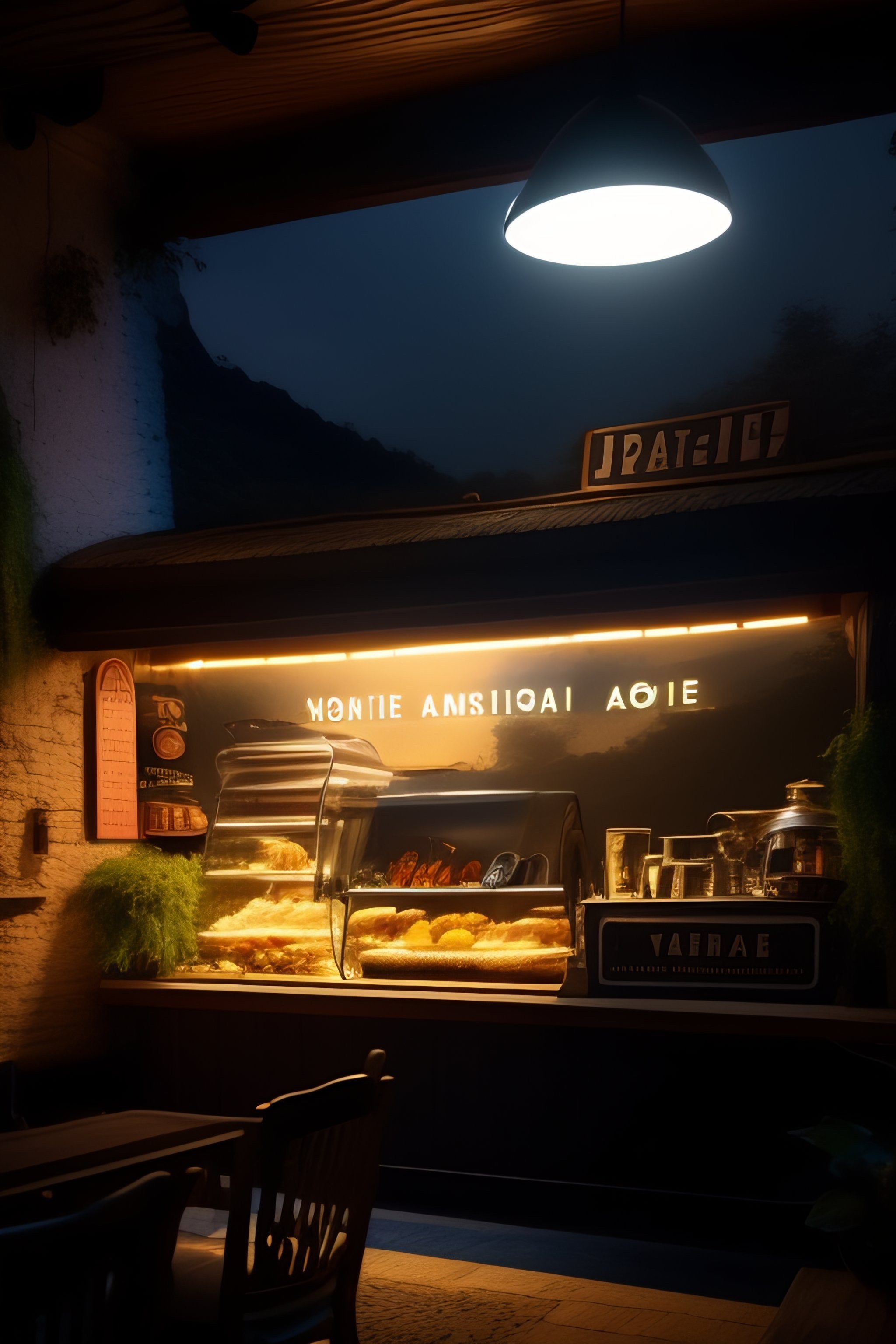 Lexica - Amazing cafe shop lost in the middle of nowhere mysterious ...