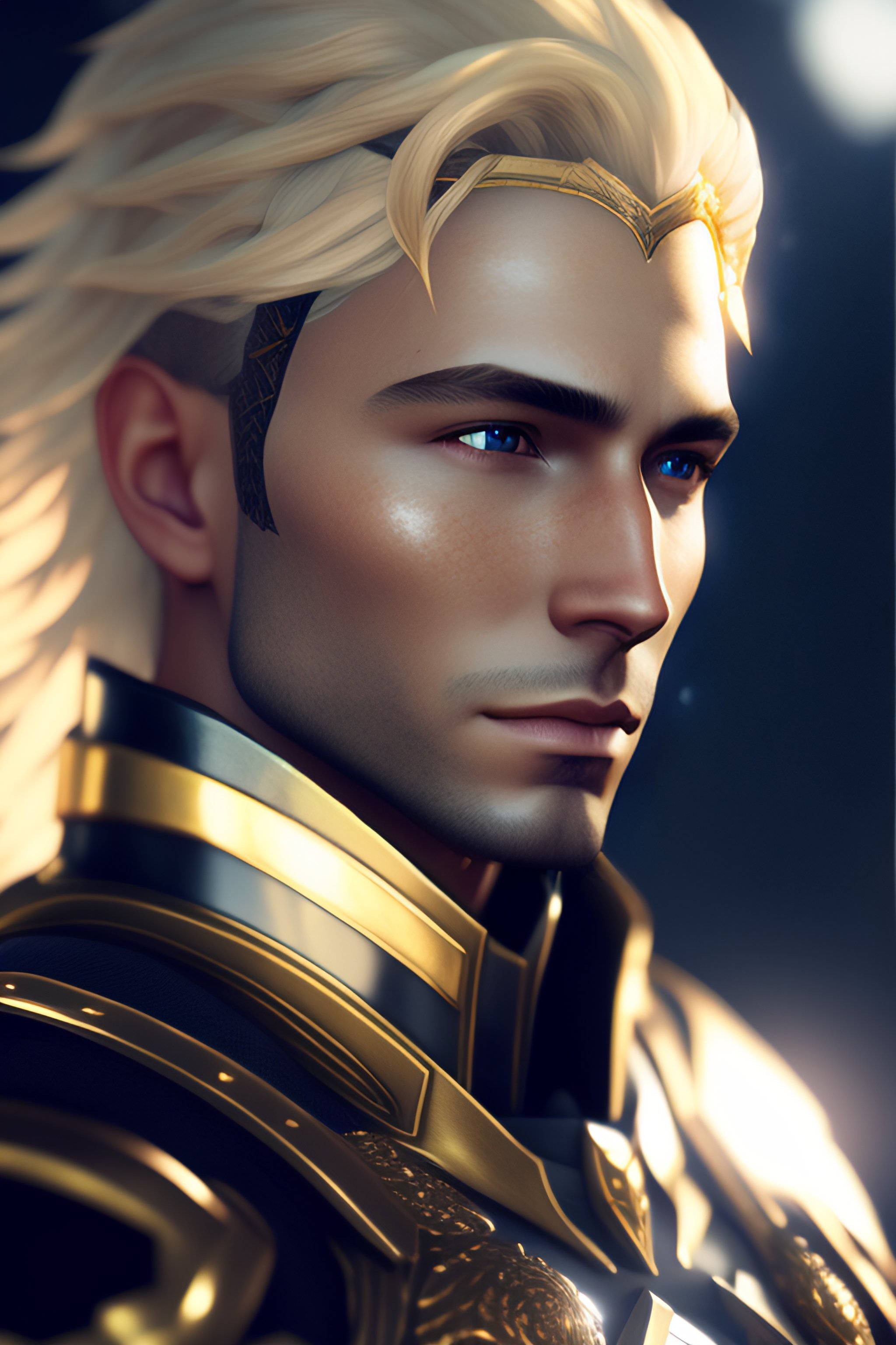 Lexica - Photo realistic portrait of paladin, male, blonde hair ...