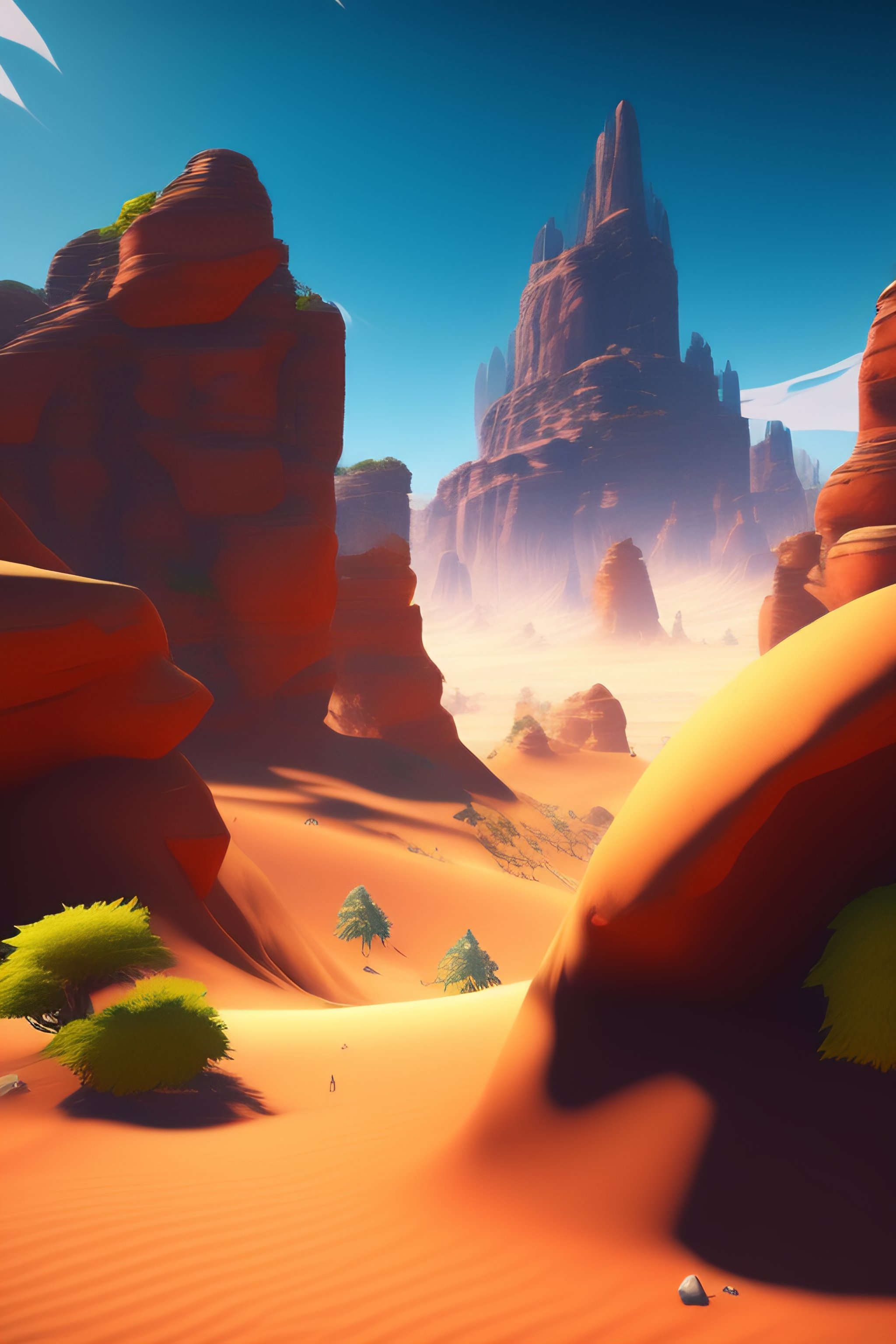 Lexica - Environment, Fortnite and overwatch style , desert rocks ...